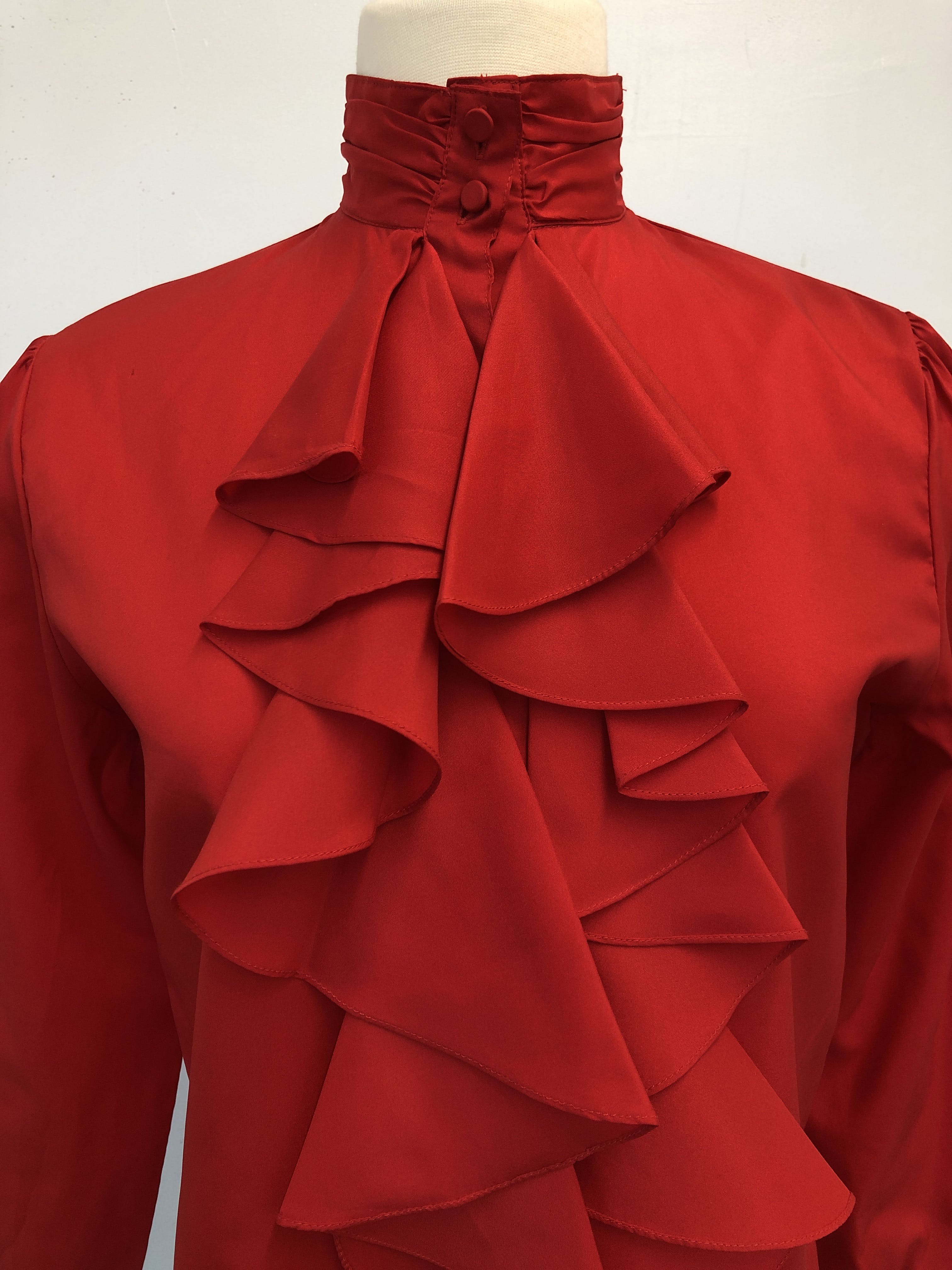 Vintage 70's Red Jabot Neck Blouse | Shop THRILLING