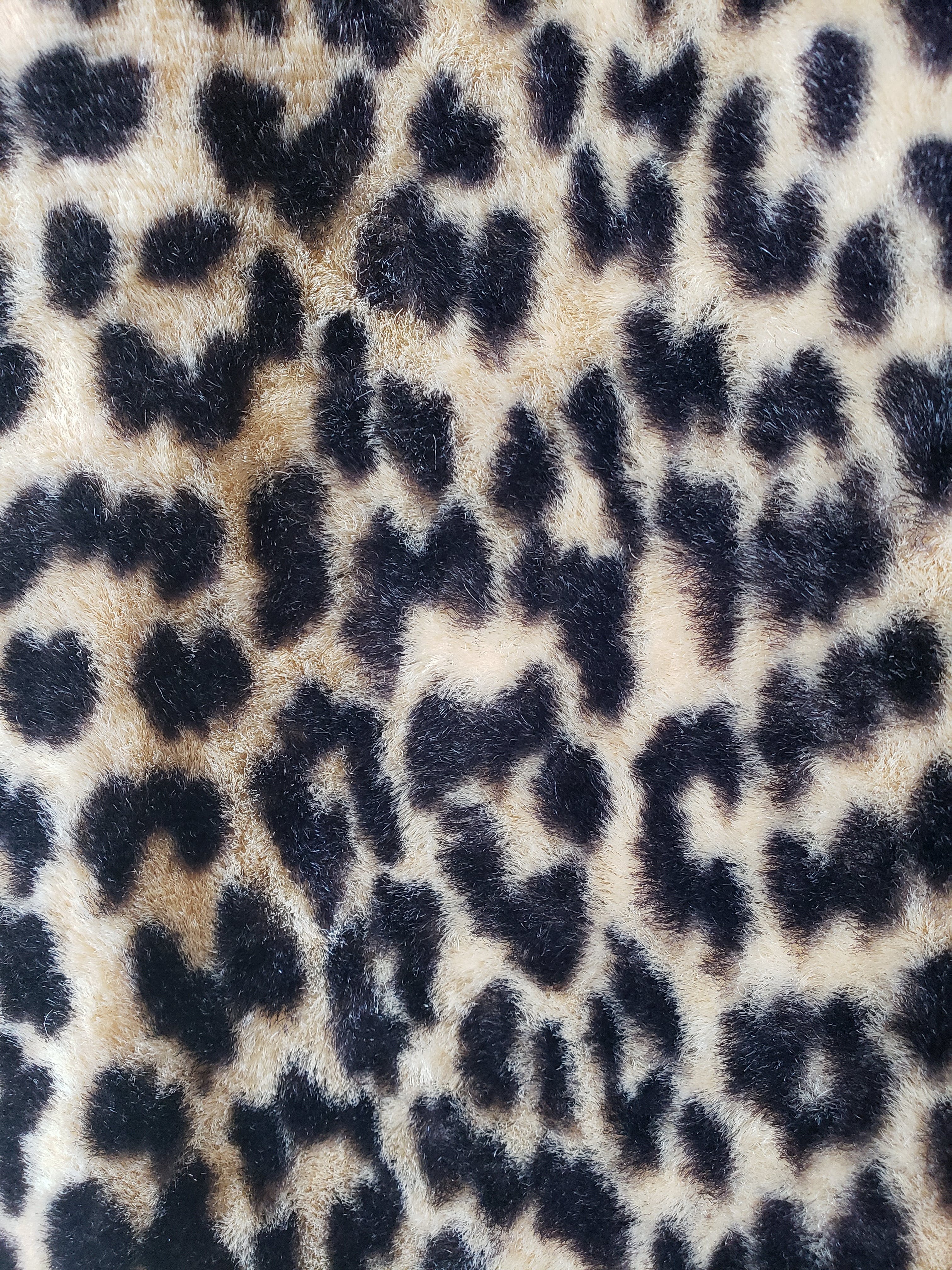 Vintage 60's Leopard Print Coat with Soft Black Cuffs and Buttons ...