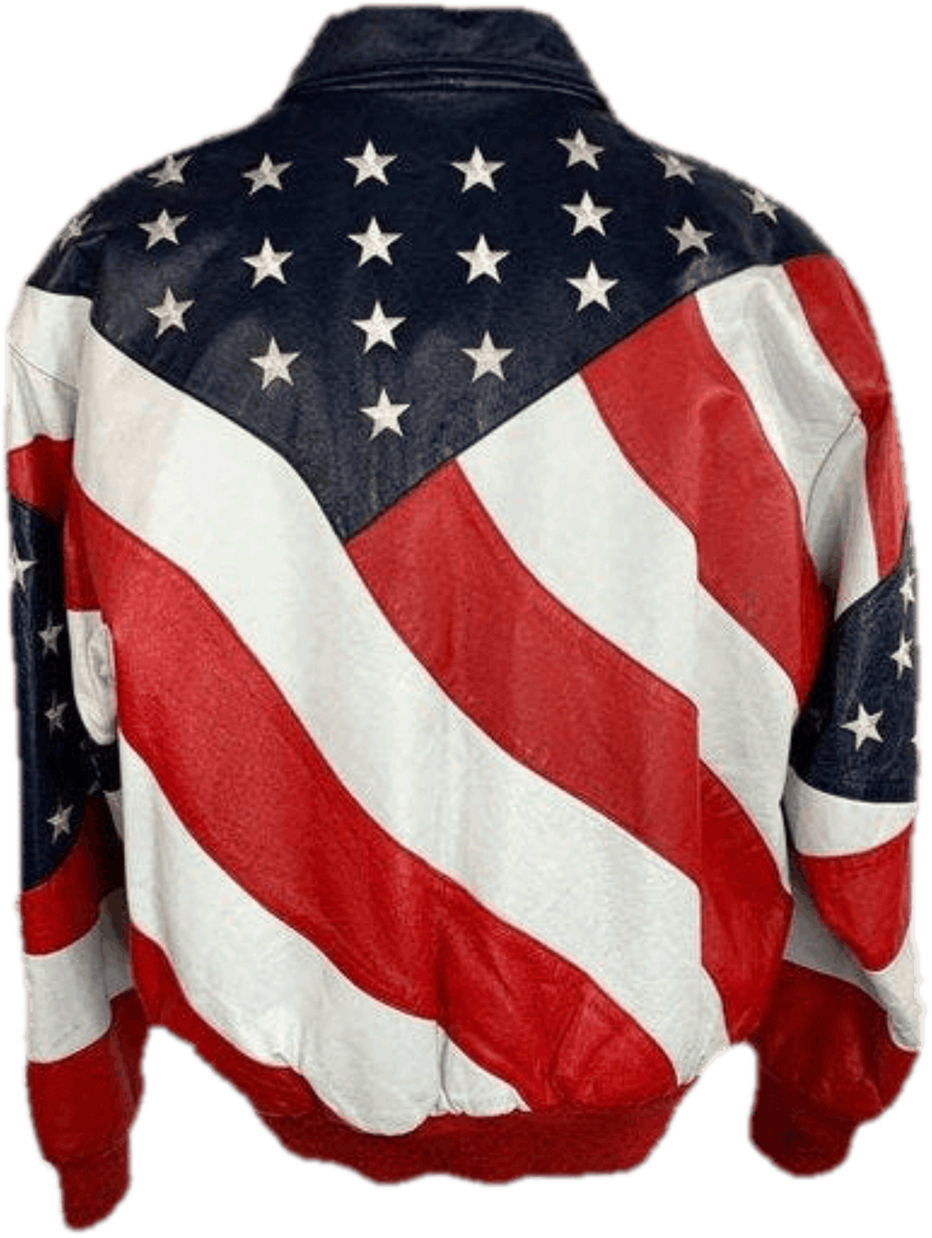 Vintage American Flag Leather Jacket by Wheremi Michael Hoban | Shop ...