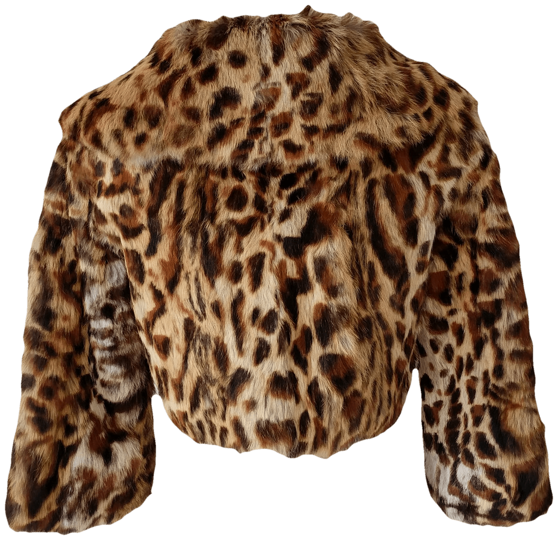 Vintage Leopard Print Rabbit Fur Cropped Jacket by Wilson Leather Pelle ...