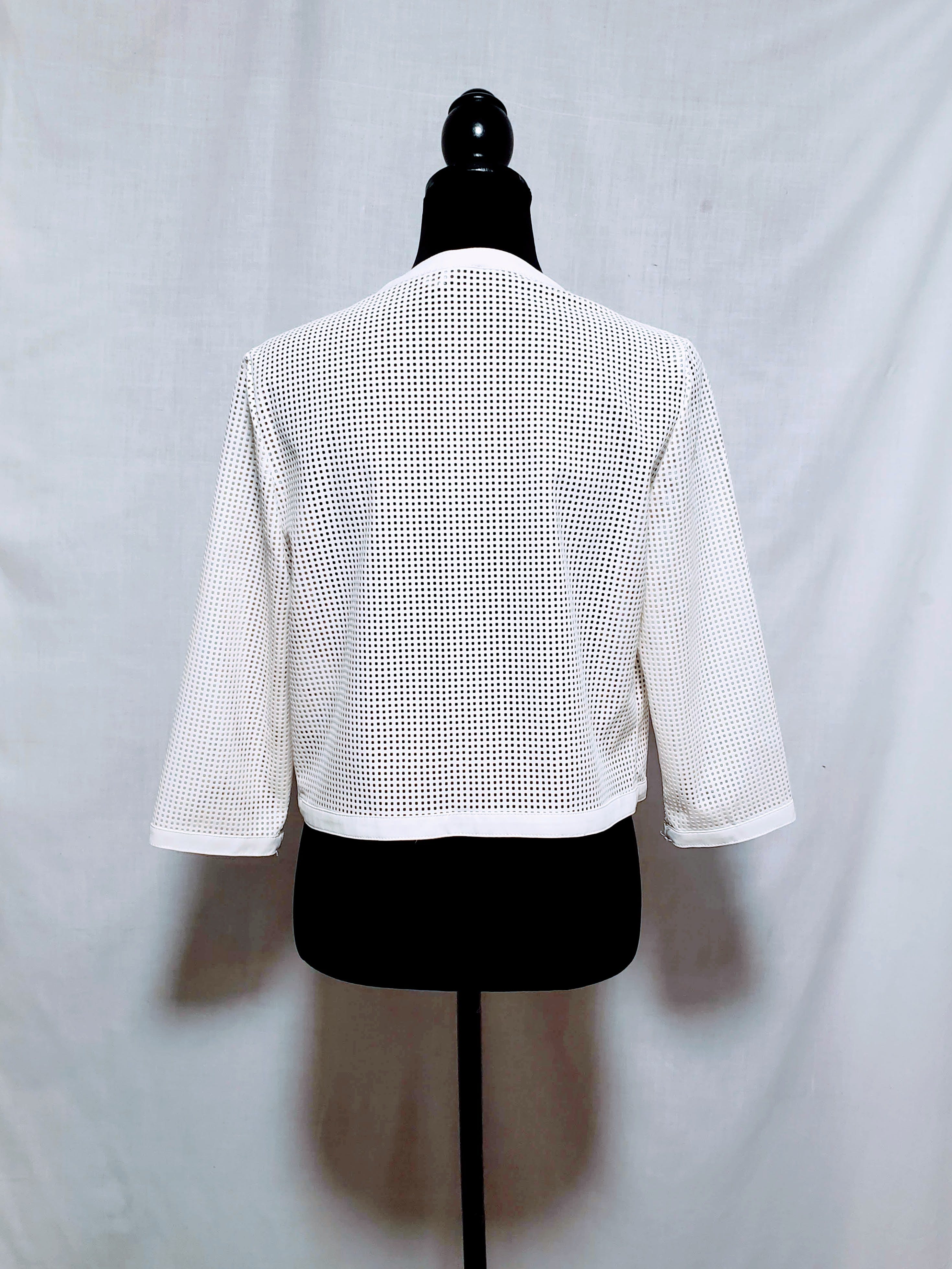Vintage Cropped Faux Leather Mesh Jacket by Anne Klein | Shop THRILLING