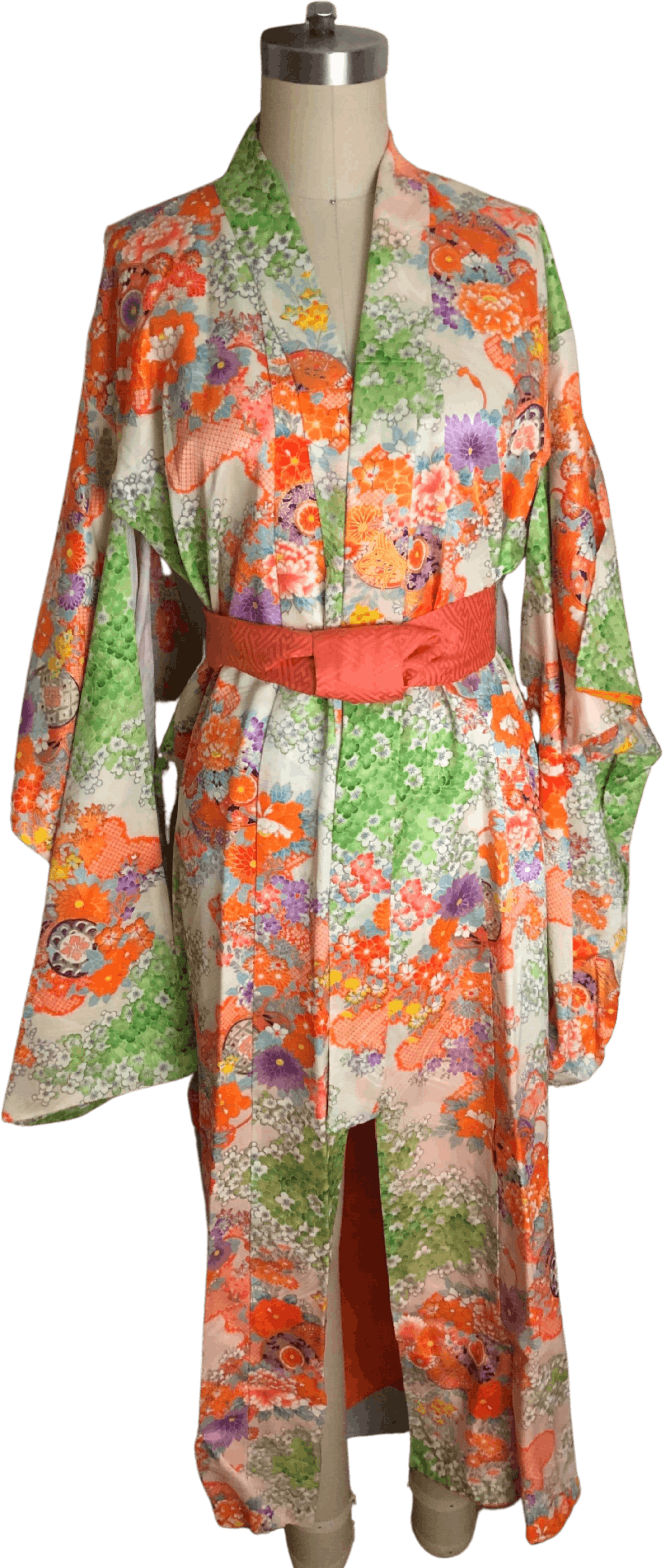 Vintage Authentic Colorful Japanese Four Seasons Sakura Kimono | Shop ...