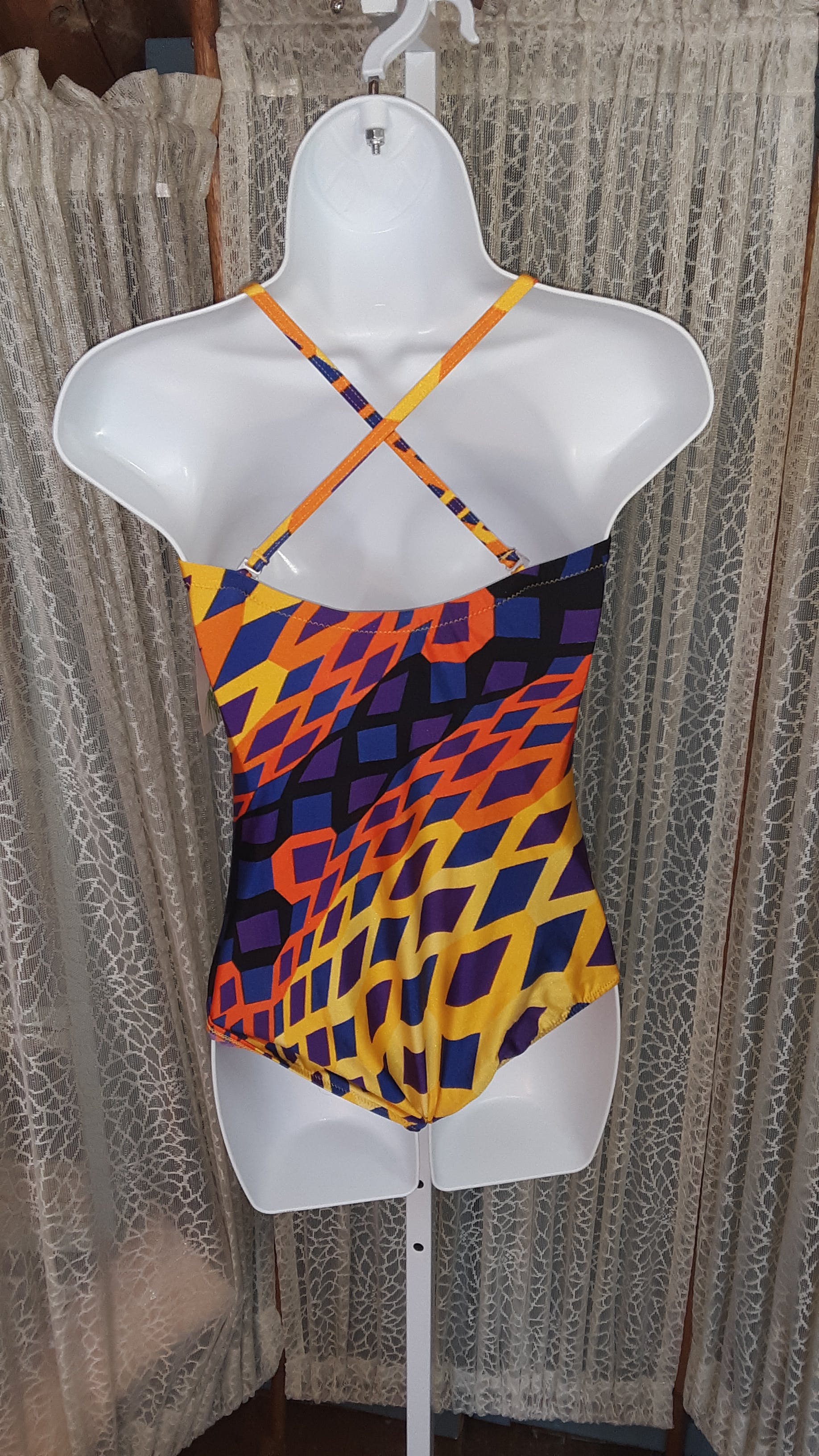 Vintage 80's Deadstock Geometric Print Swimsuit by Bamboo | Shop THRILLING