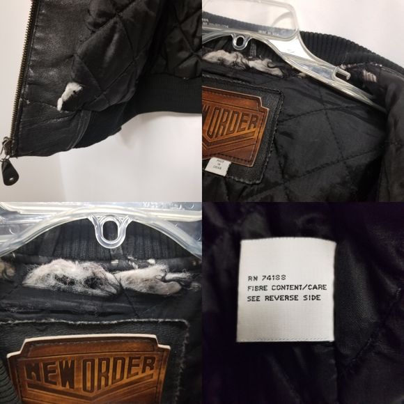 Vintage 90s 00s Black Leather New Order Bomber Jacket by New Order ...