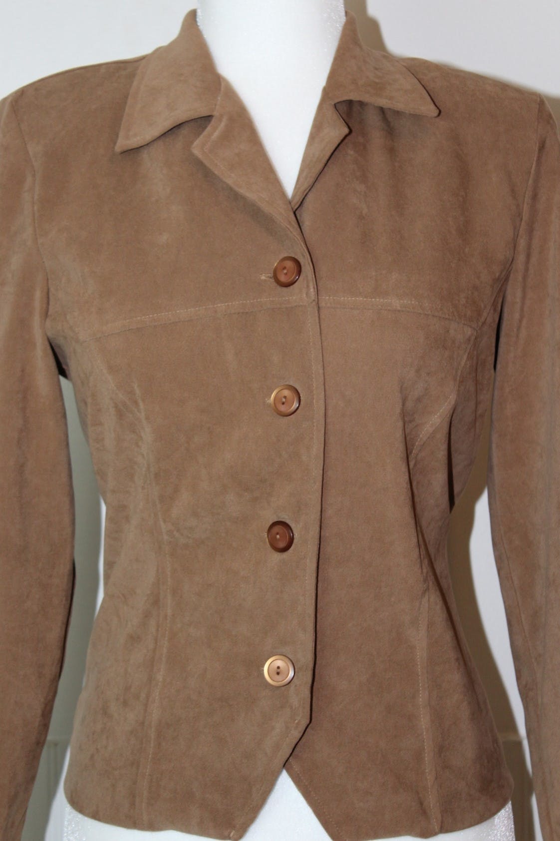 Vintage Beige Micro Suede Blazer by Maren | Shop THRILLING