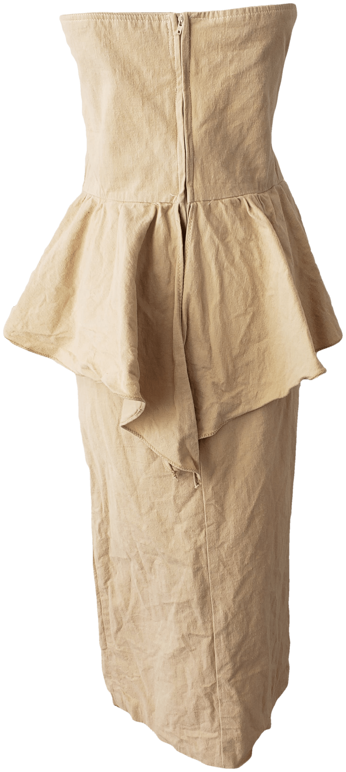 Vintage Beige Strapless Peplum Dress | Shop THRILLING