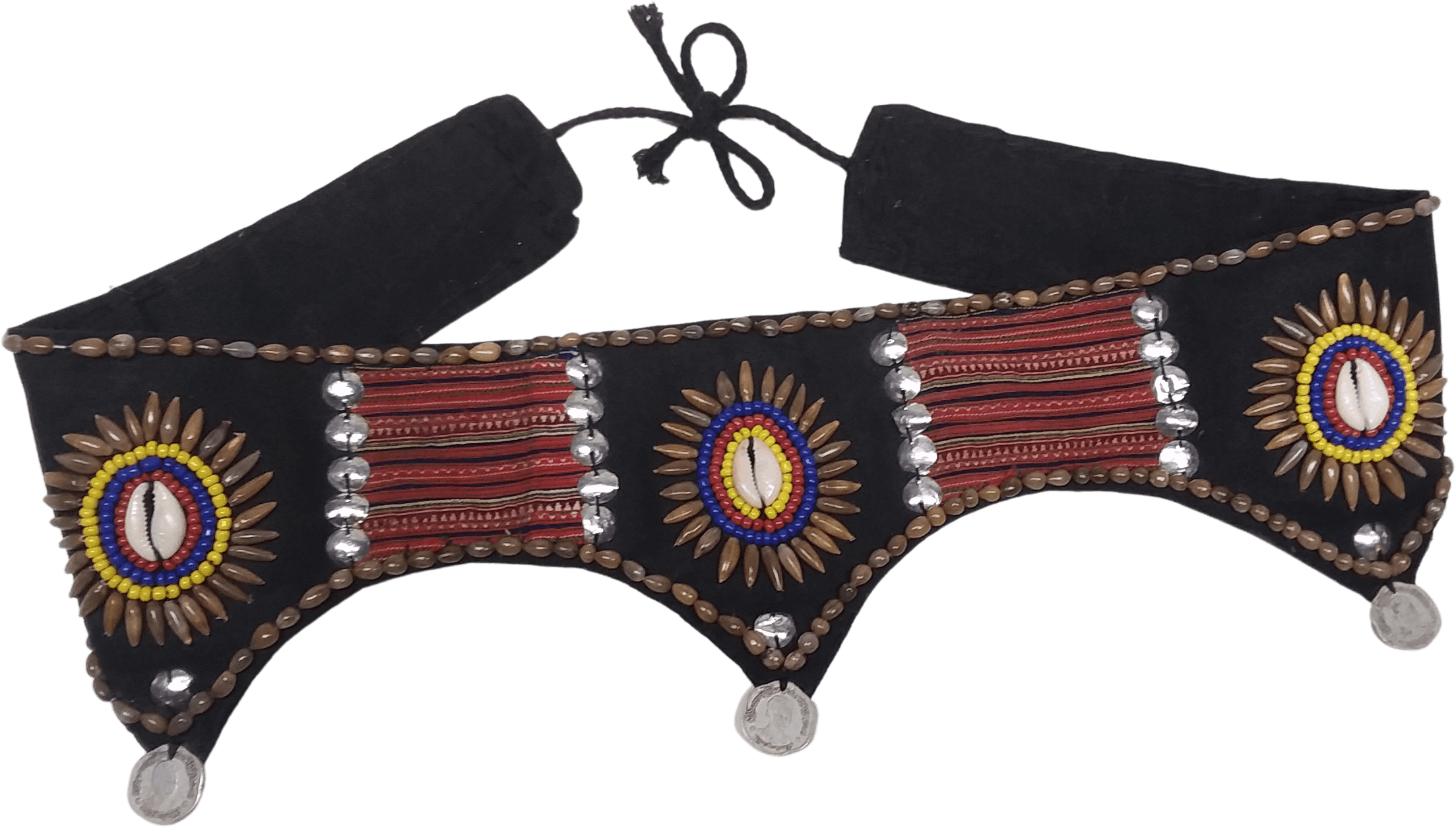 Vintage 80's Black and Multicolor Beaded Embellished Belt | Shop THRILLING