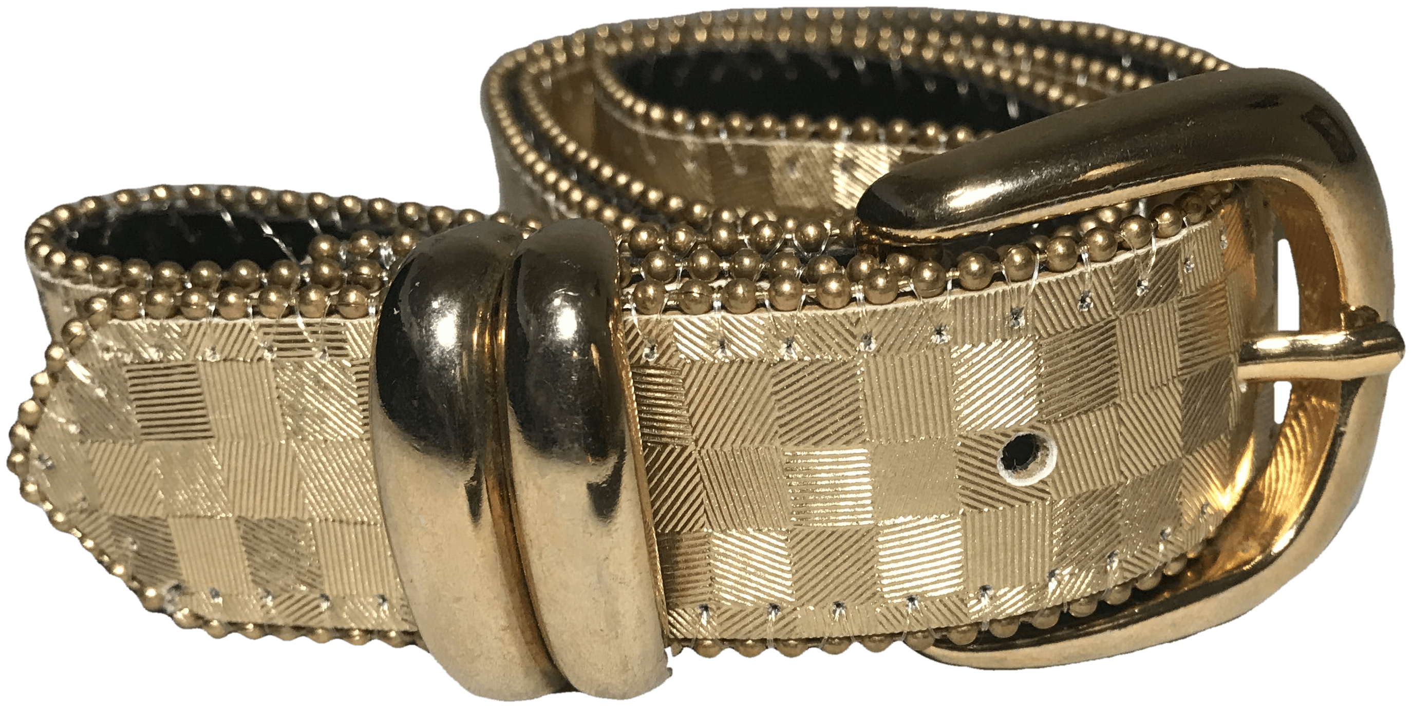 Vintage Gold Patched Belt with Beaded Trim | Shop THRILLING