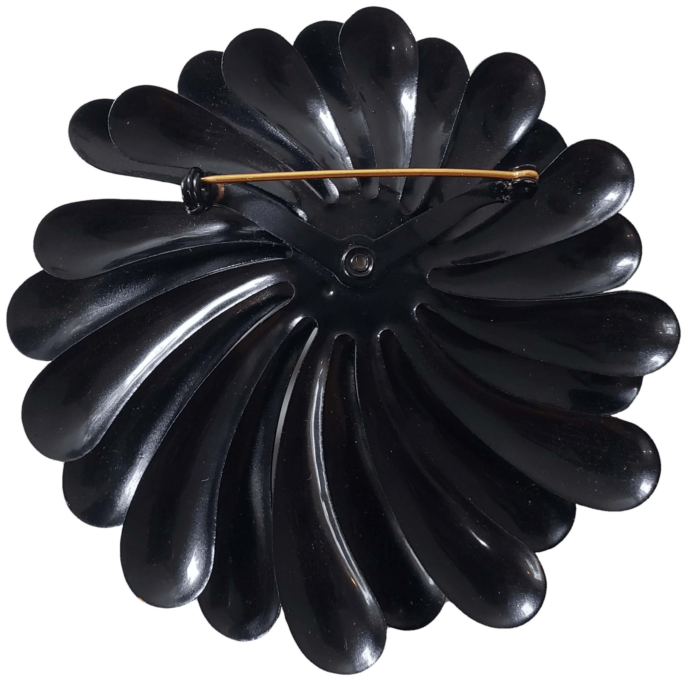 Vintage Large Black Enameled Flower Pin | Shop THRILLING