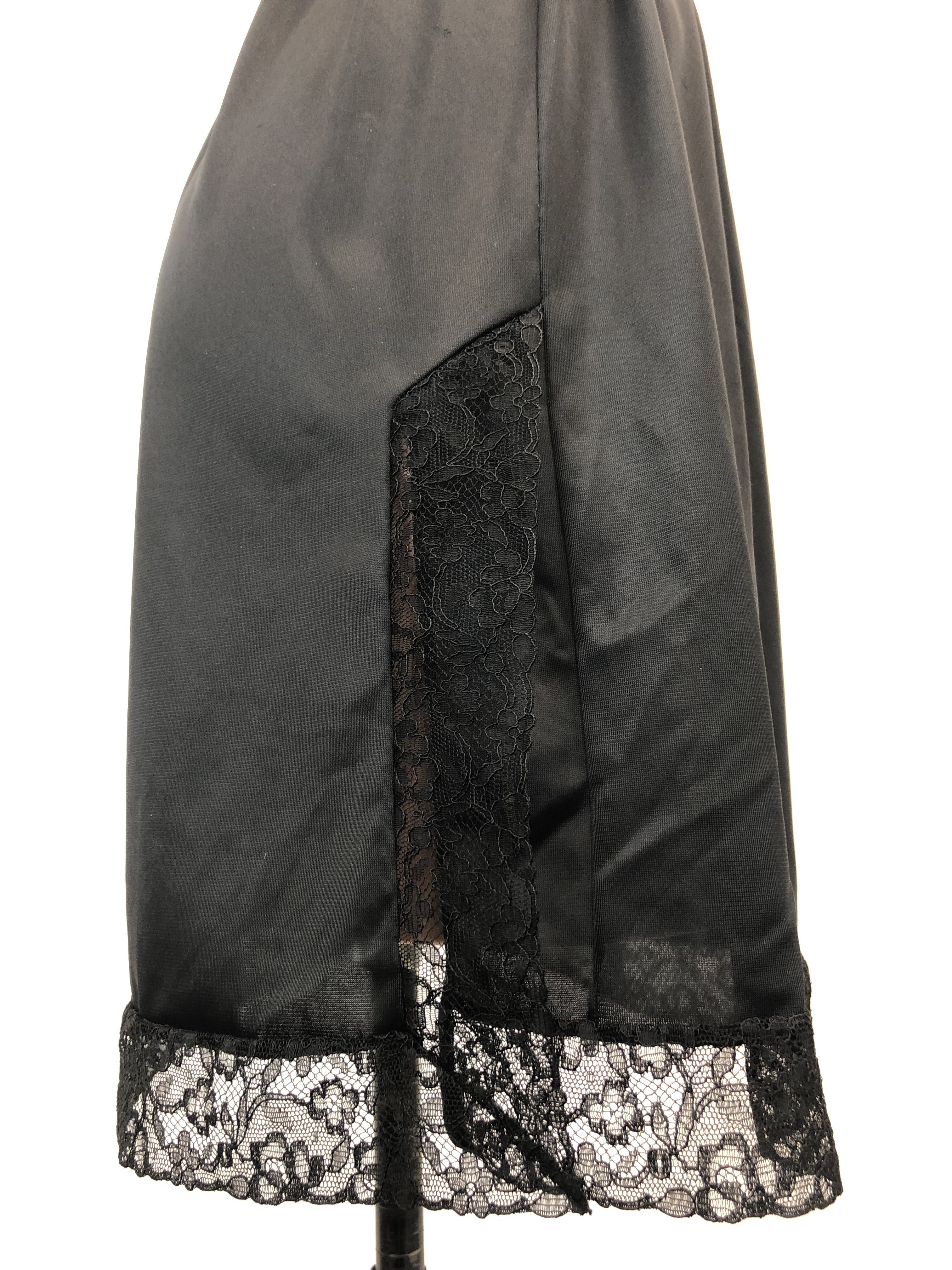 Vintage Black Lace Trimmed Mini Half Slip | Shop THRILLING