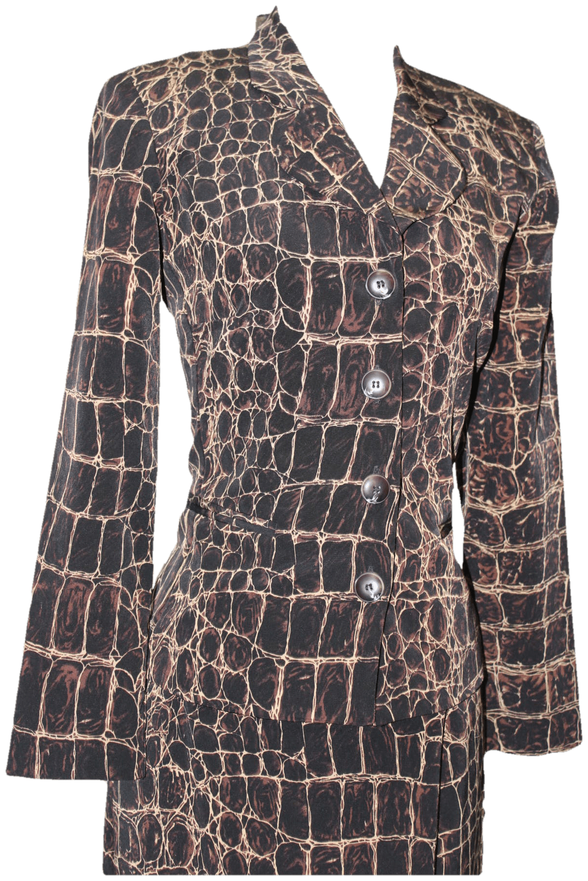 Vintage Black Snake Print Skirt Suit by Positive Attitudes | Shop THRILLING