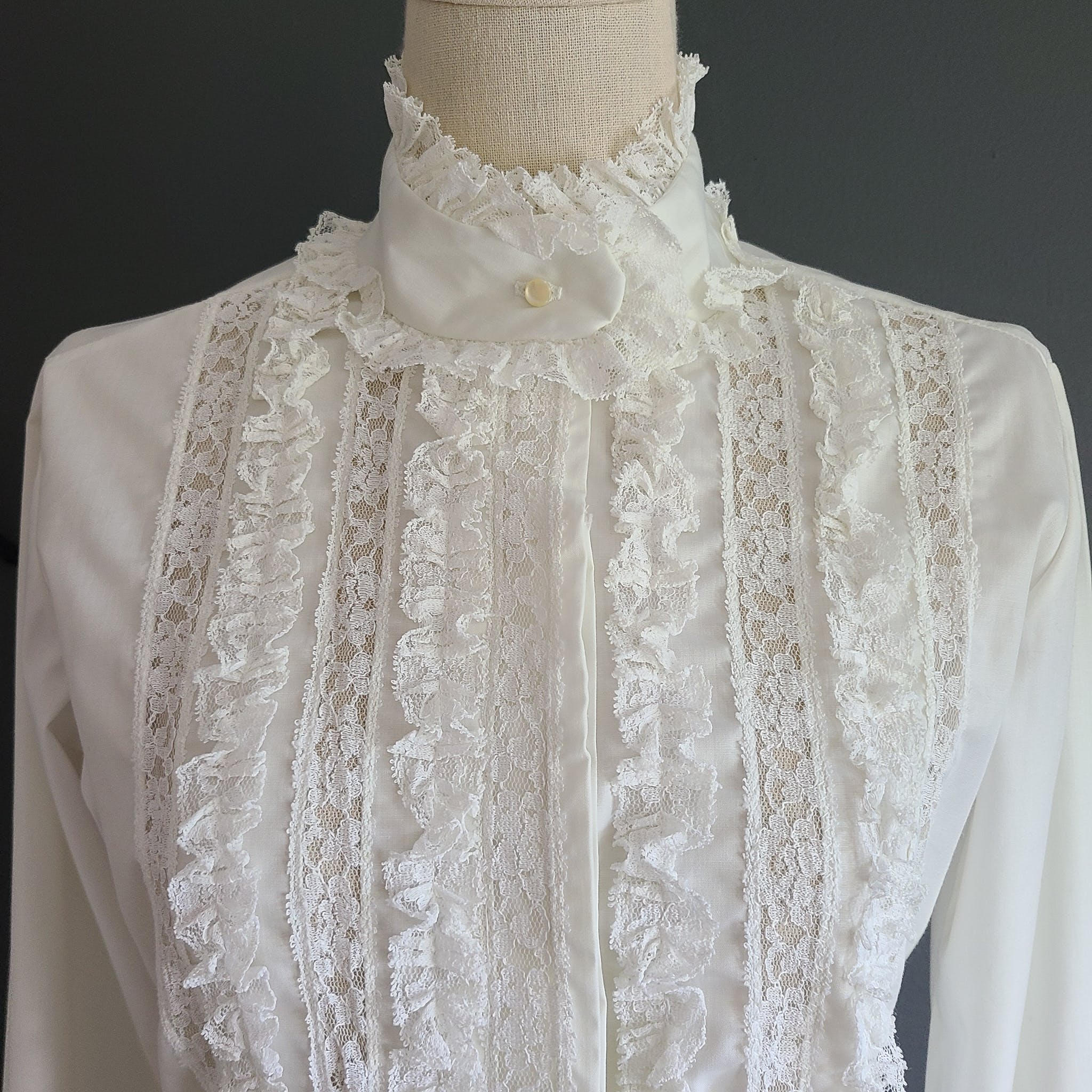 Vintage 60's Ruffle Front Ladies Blouse by Lady Manhatten | Shop THRILLING