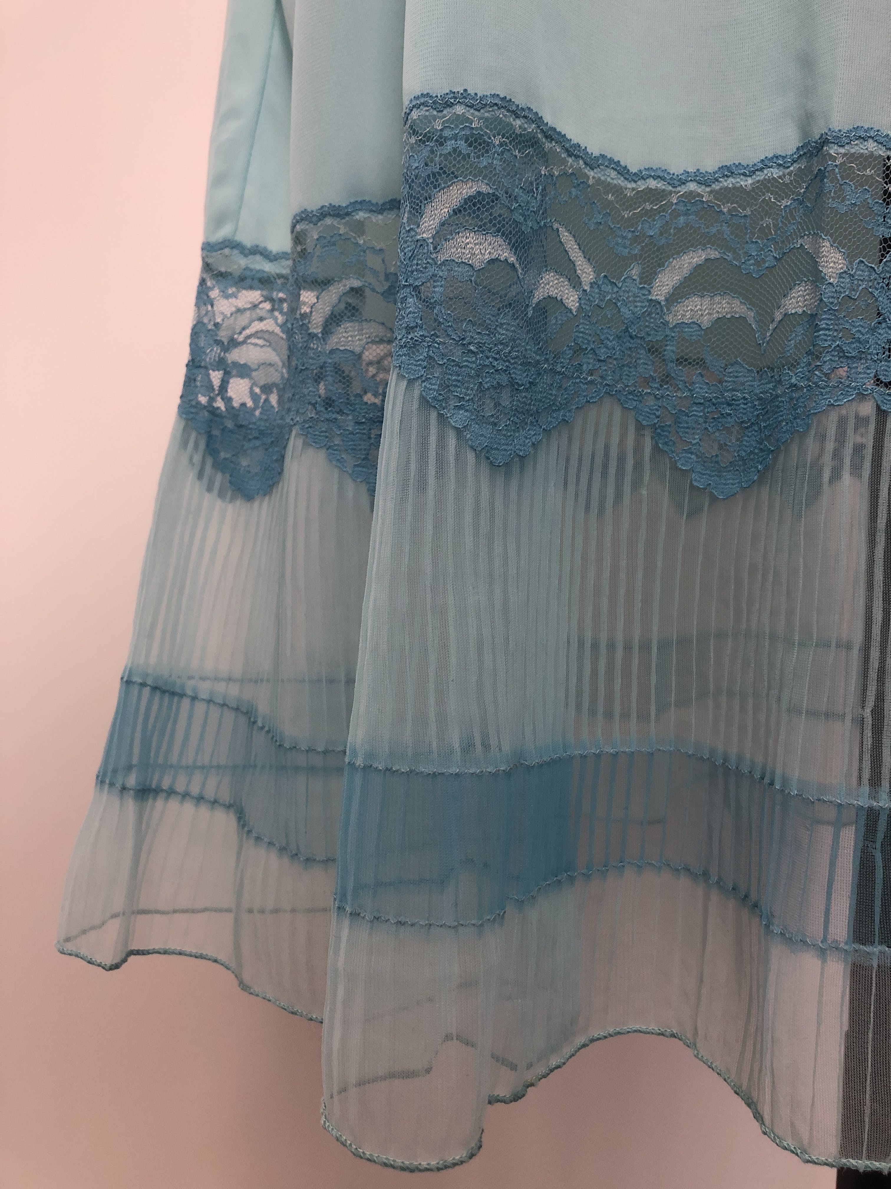 Vintage Baby Blue Lace Appliqué Nightgown by Nun Flower | Shop THRILLING