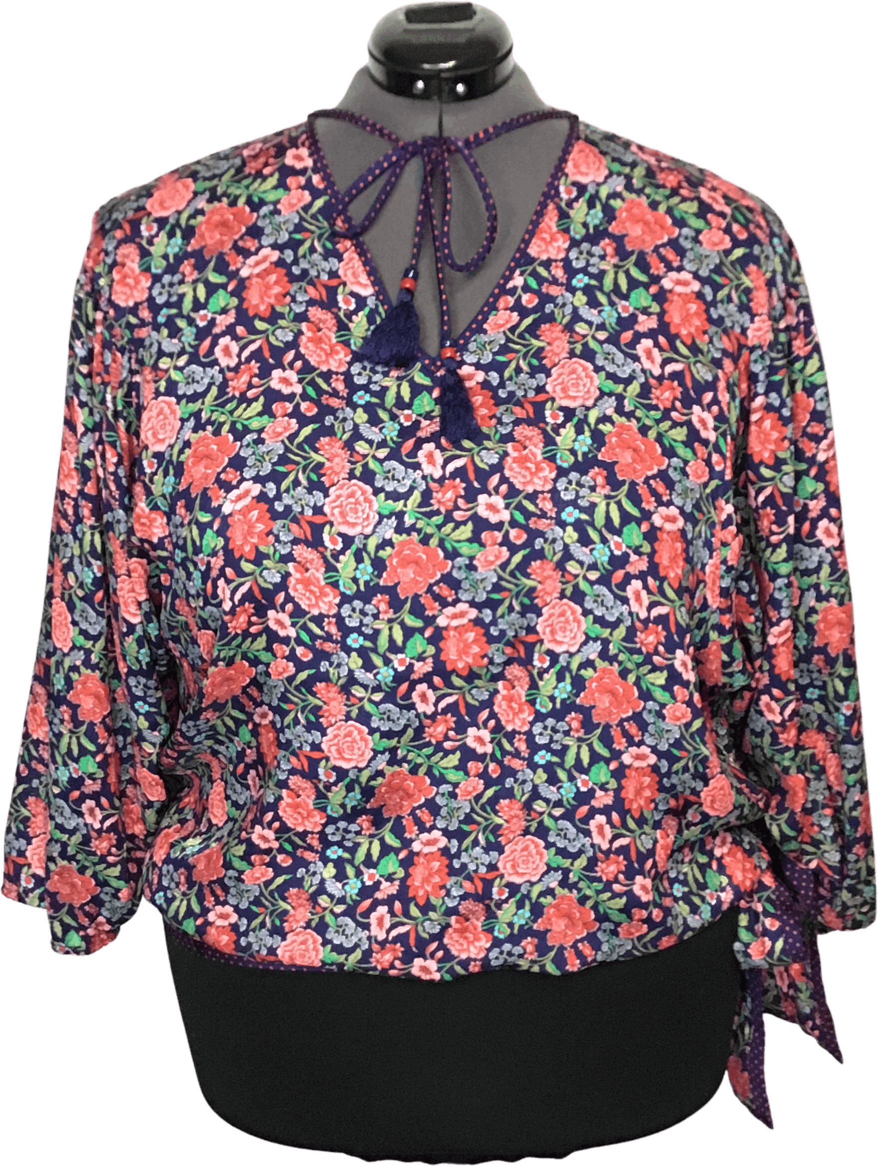 Vintage 80's Blue and Pink Floral Shirt by Diane Freis | Shop THRILLING