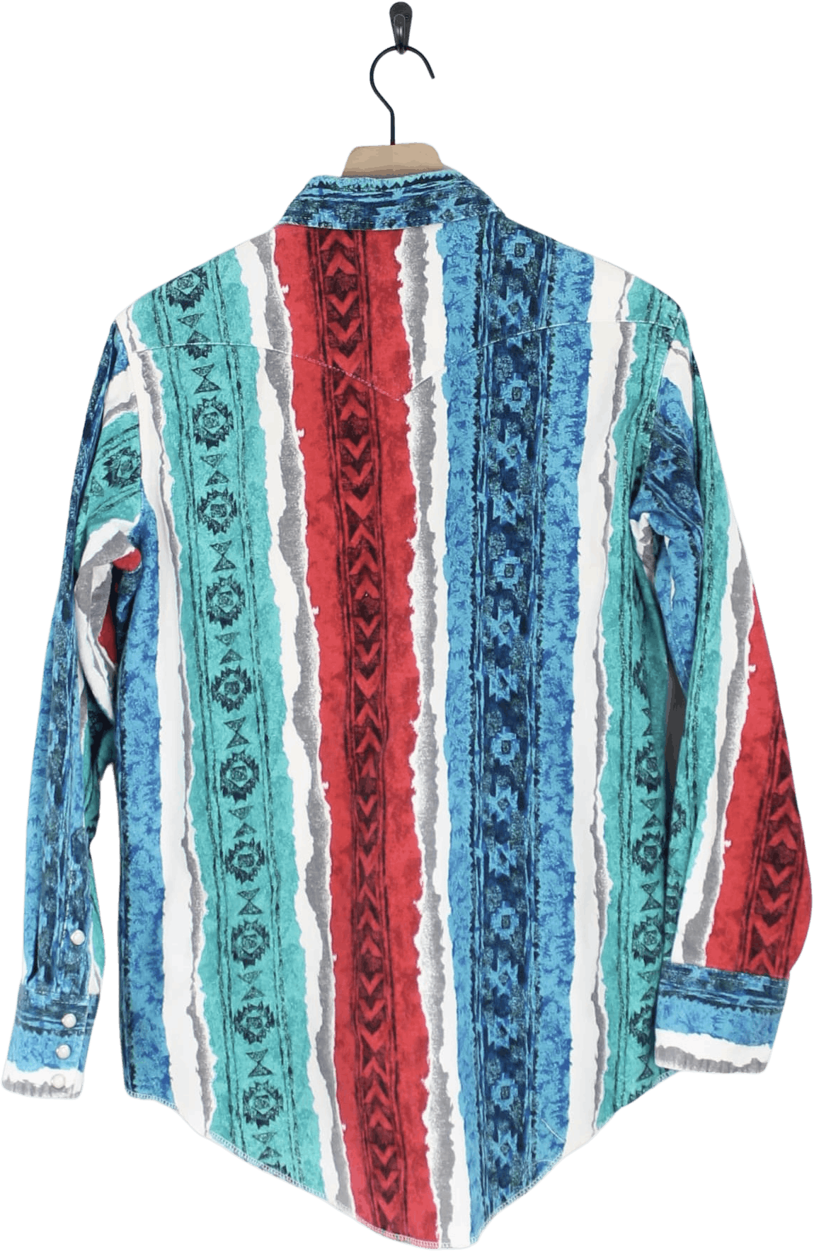 Vintage Blue Red Southwestern Snap Button Up by Wrangler | Shop THRILLING