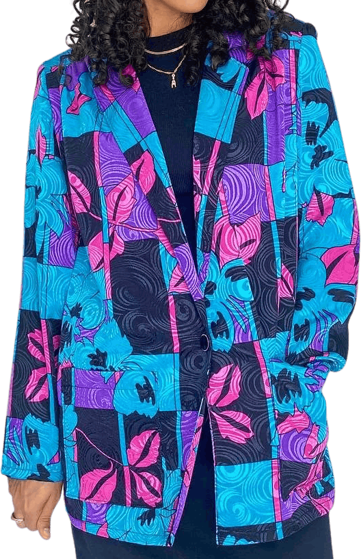 Vintage 80’s Brightly Colored Abstract Multi Print Blazer by Tan Jay ...