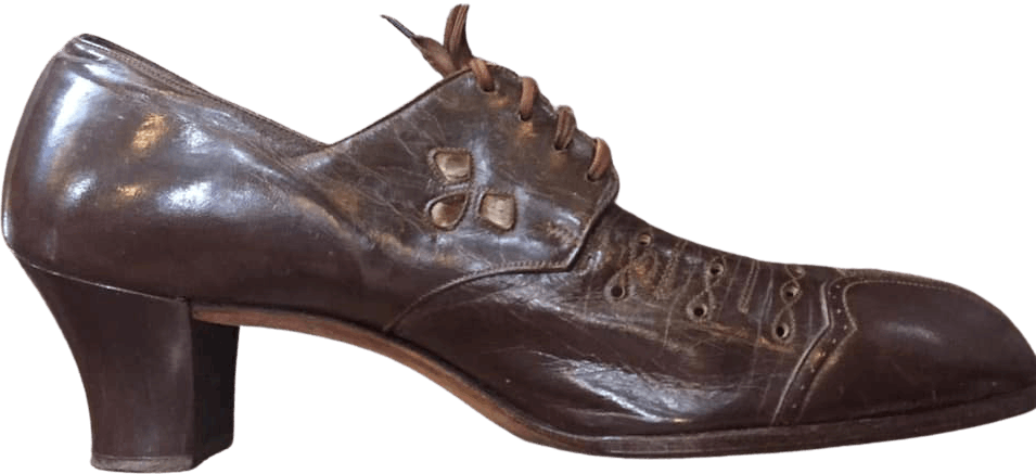 Vintage 20’s/30’s Brown Leather Eyelet Detailed Oxfords by The Archlock ...