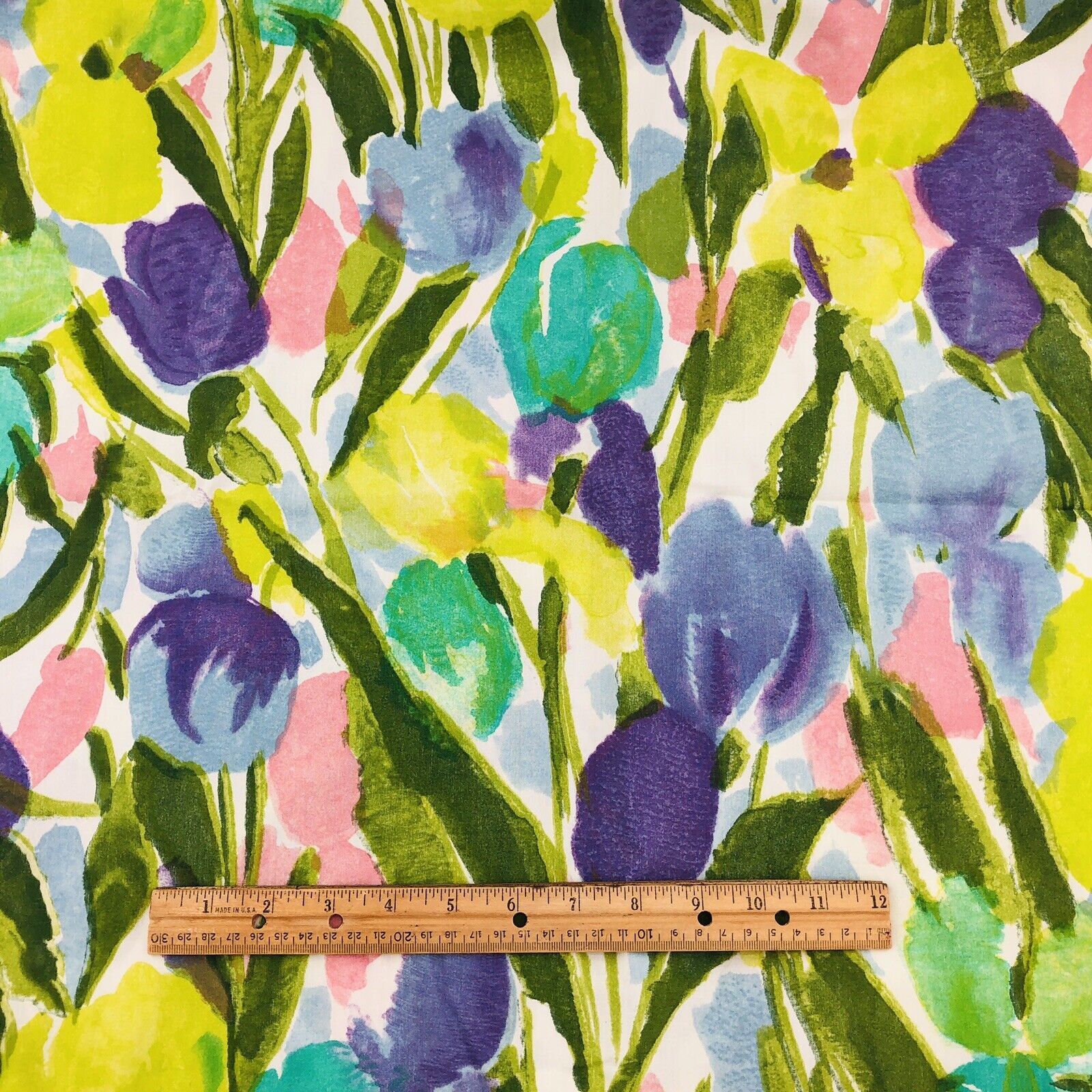 Vintage Watercolor " Tulip Sunday "sheets Fabric Pink Blue by Cannon ...
