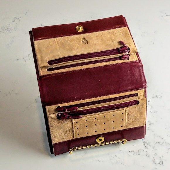 Vintage Suede Leather Snap Closure Wallet By Mark Cross | Shop THRILLING