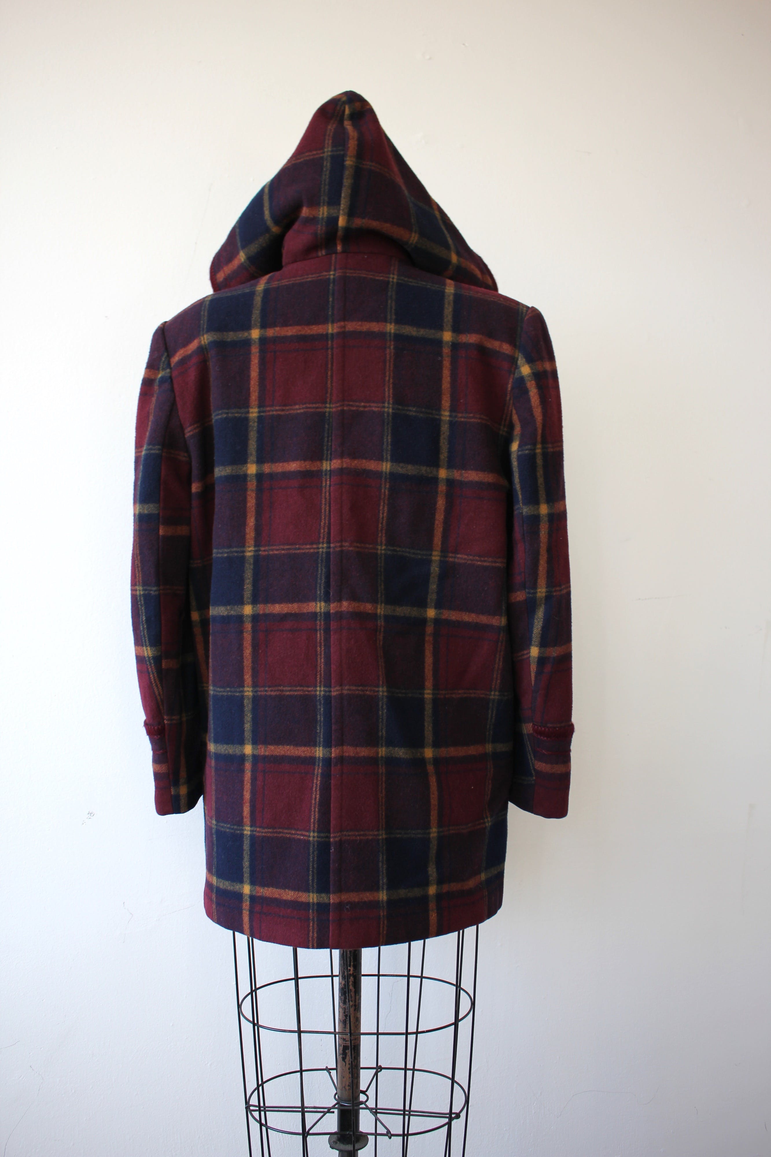 Vintage 80's Wool Plaid Boxy Jacket with Hood | Shop THRILLING
