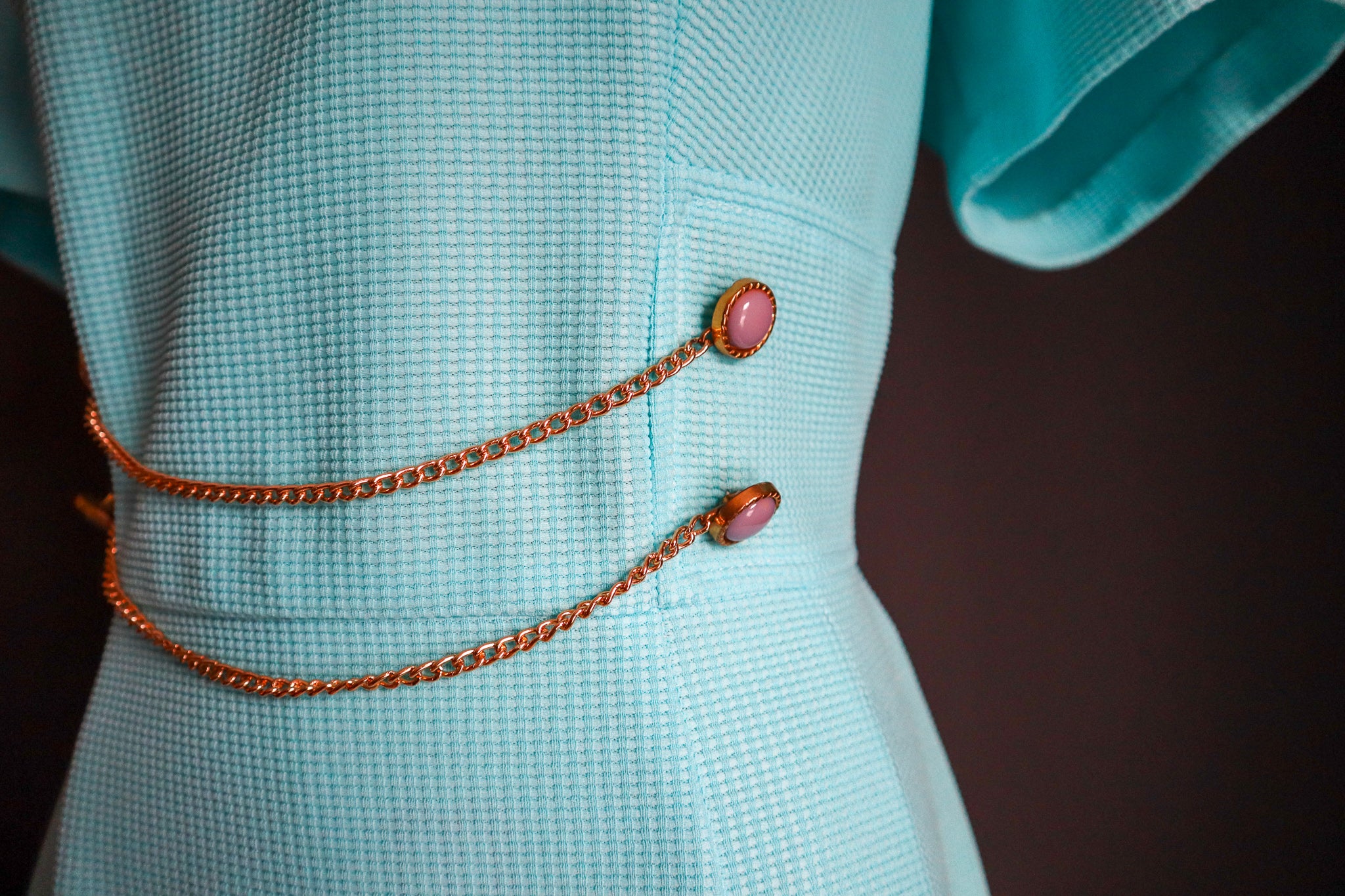 Vintage 60s Baby Blue Waffle Texture Polyester Shift | Shop THRILLING