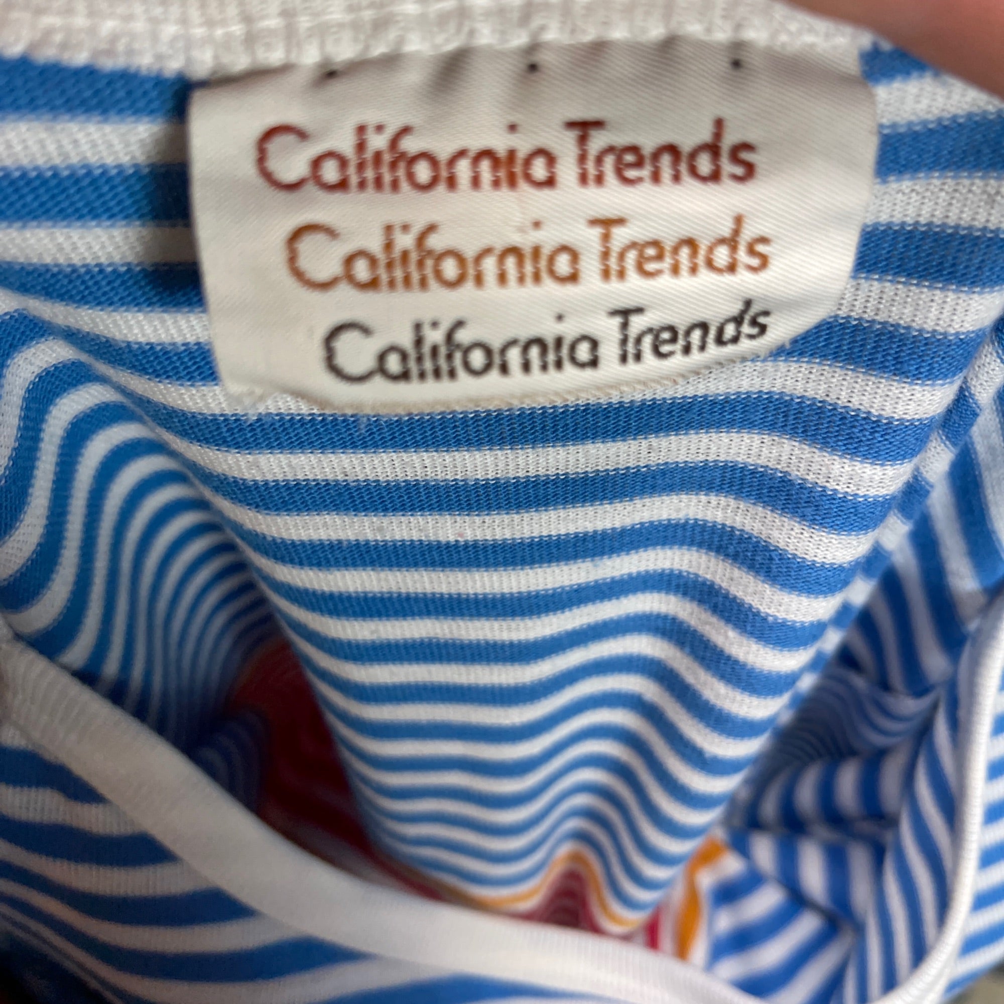 Vintage 70s Striped Snap Shoulder Top By California Trends | Shop THRILLING