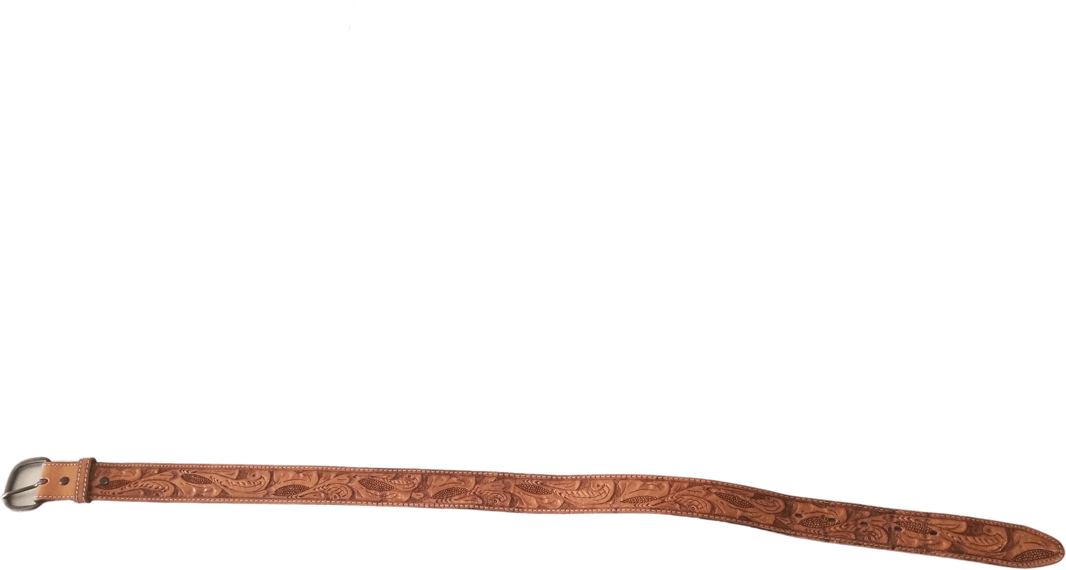 Vintage Corn Leaf Engraved Leather Belt | Shop THRILLING