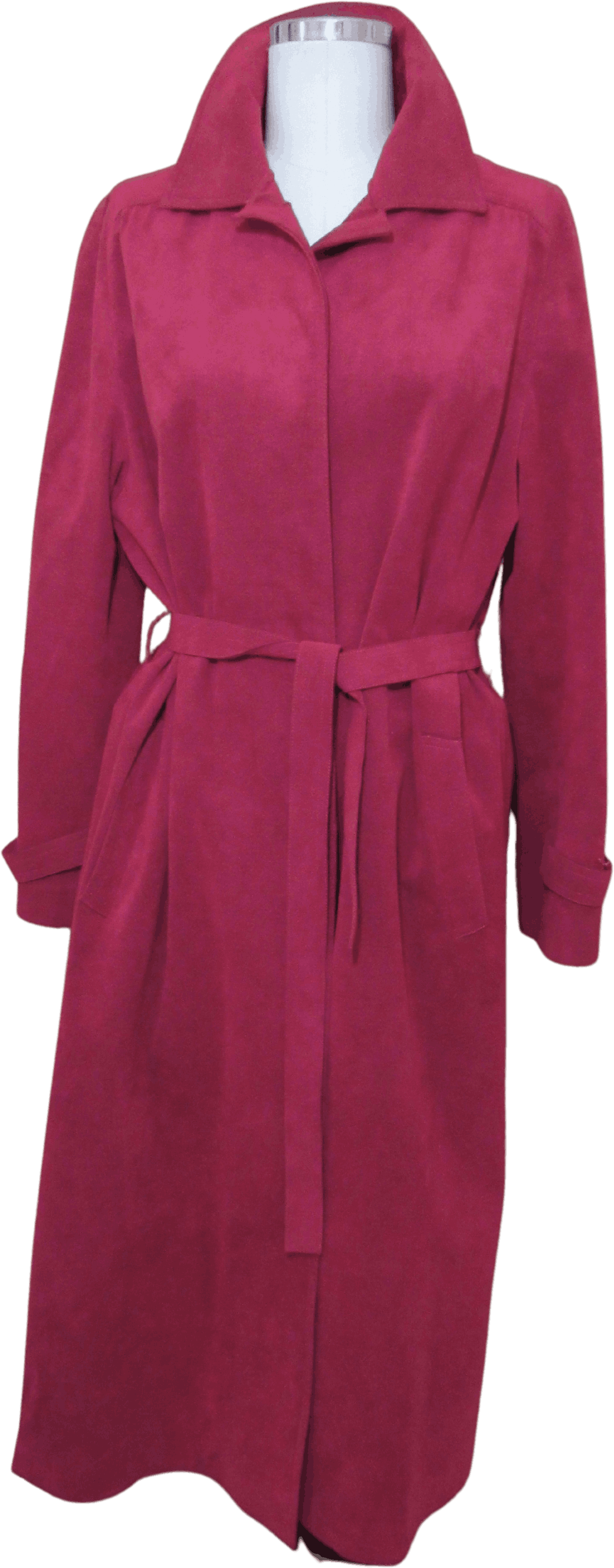 Vintage Count Romi Red Ultrasuede Belted Trench Size 16 by Count Romi ...