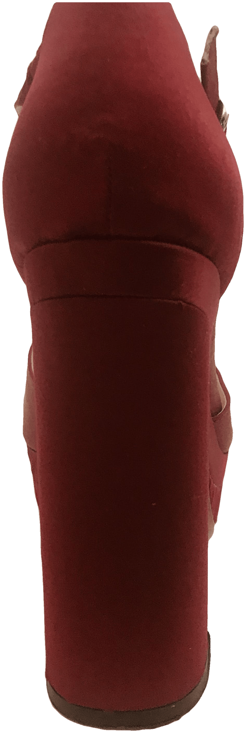 Vintage Dark Red Satin Jeweled Ankle Strapped Heels by Mendes Of New ...