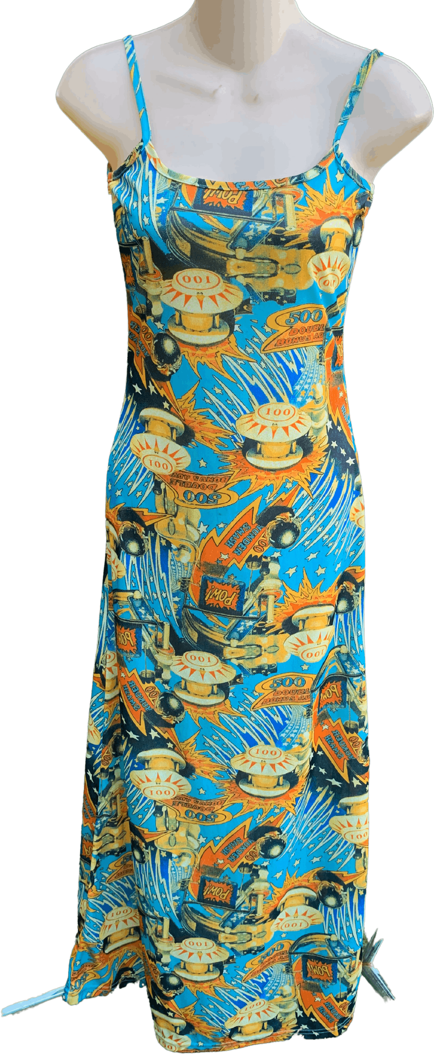 Vintage 90’s Arcade Pinball Novelty Print Maxi Slip Dress by Kiliwatch ...