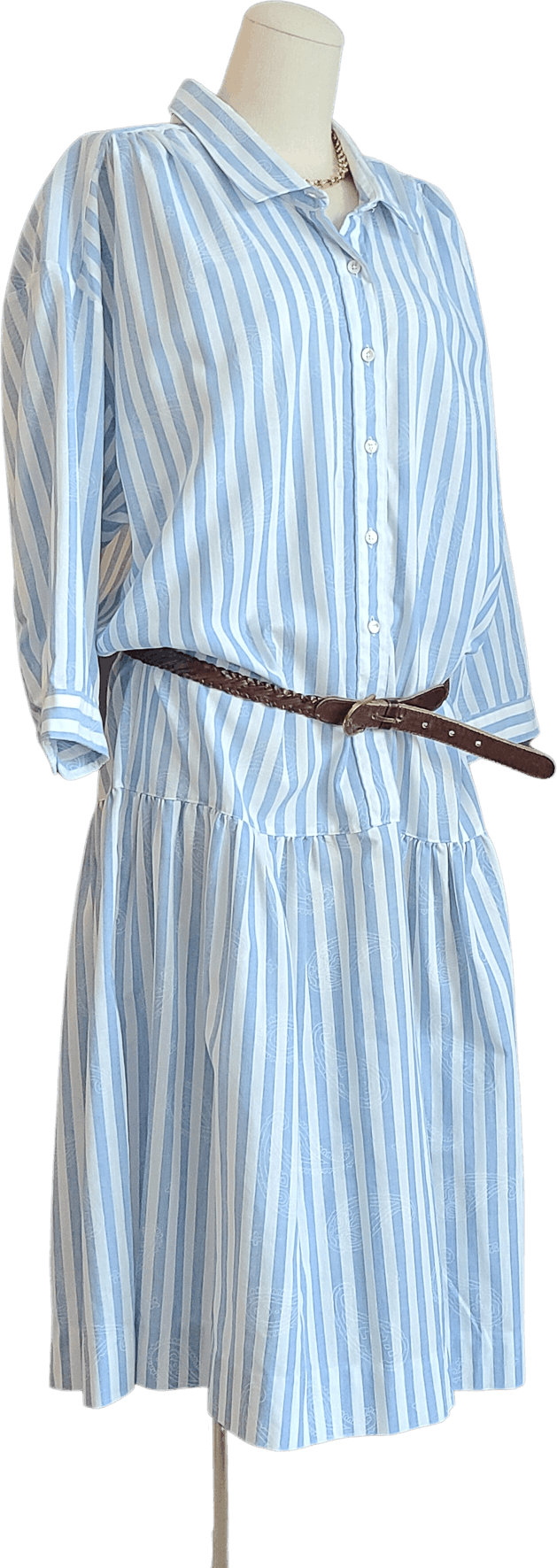 Vintage 80's Drop Waist Cotton Shirt Dress by Shirtmaker Dunloggin ...