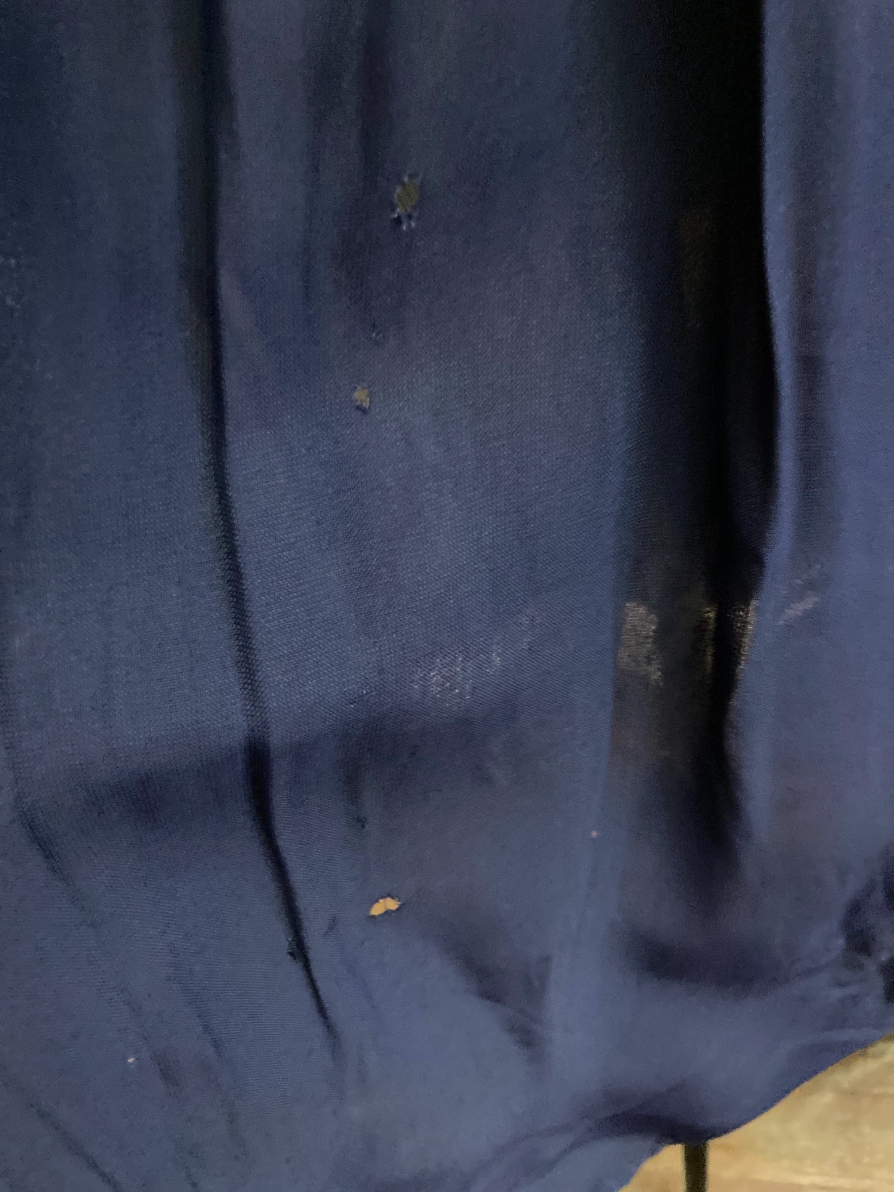 Vintage 40's Navy Blue Ruffle Collar Belted Peplum Dress by Trudy Hall ...