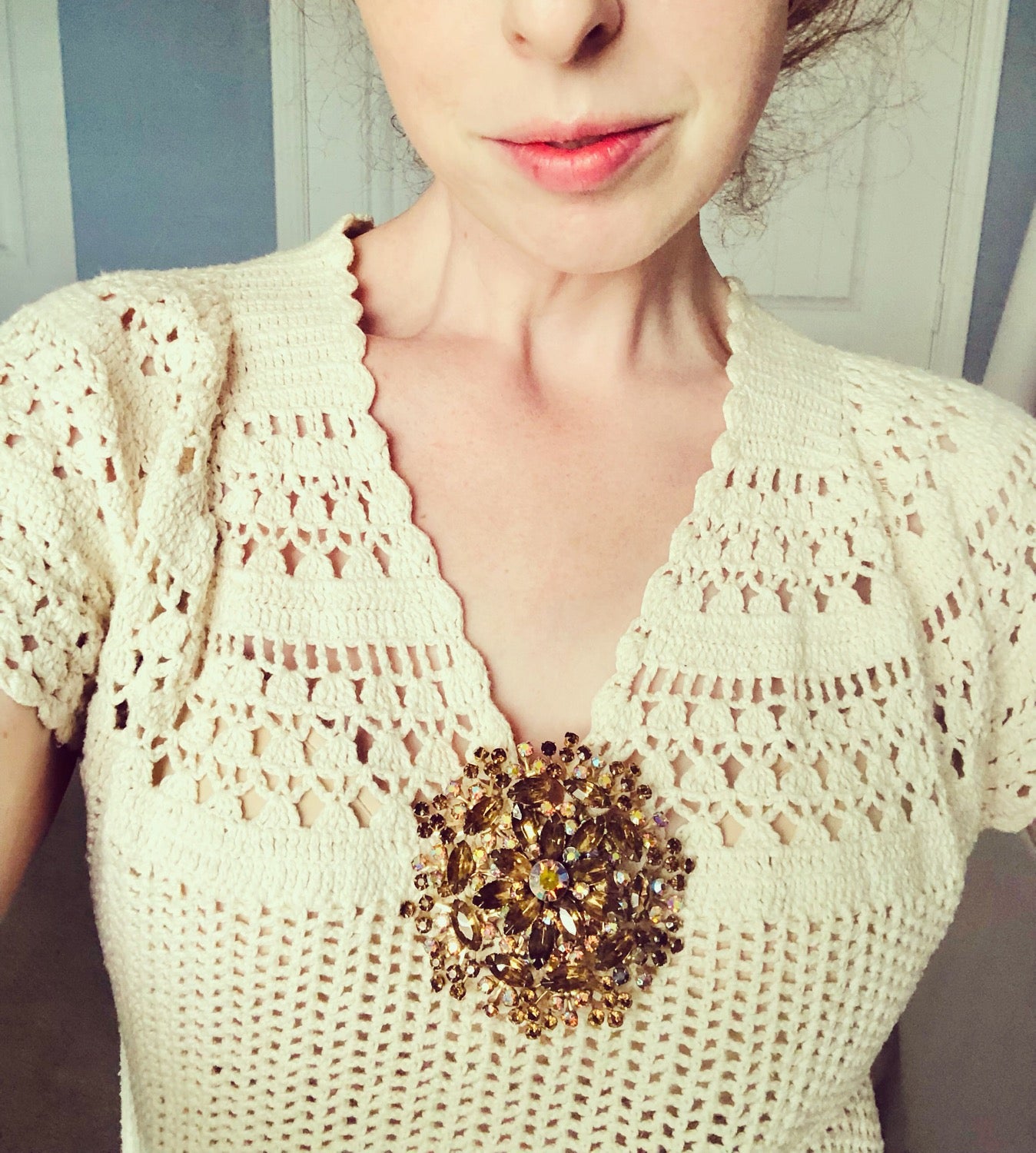 Vintage Extra Large Rhinestone Ab Sparkling Brooch | Shop THRILLING