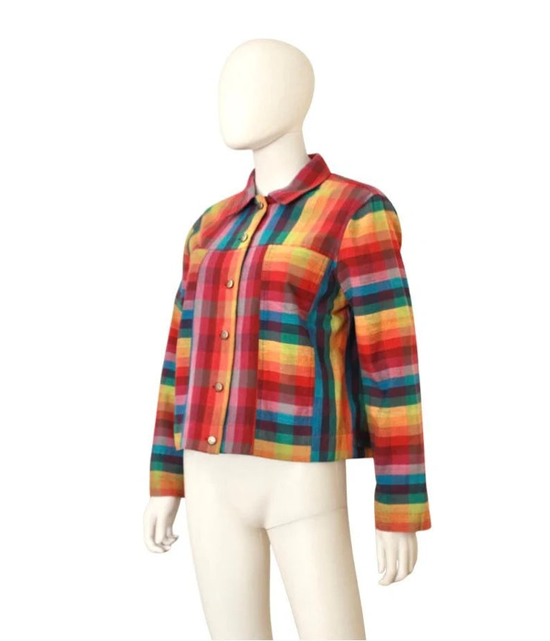 Vintage 90s Rainbow Denim Crop Jacket | Shop THRILLING