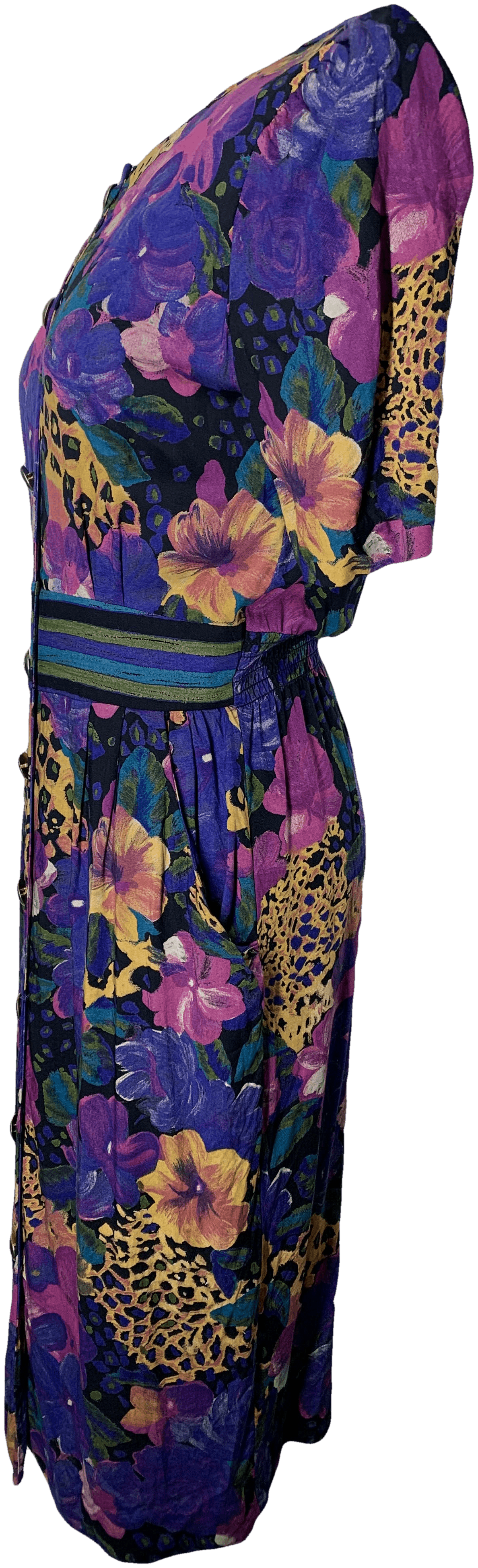 Vintage Floral Mixed Pattern Purple Dress by Positive Attitude | Shop ...
