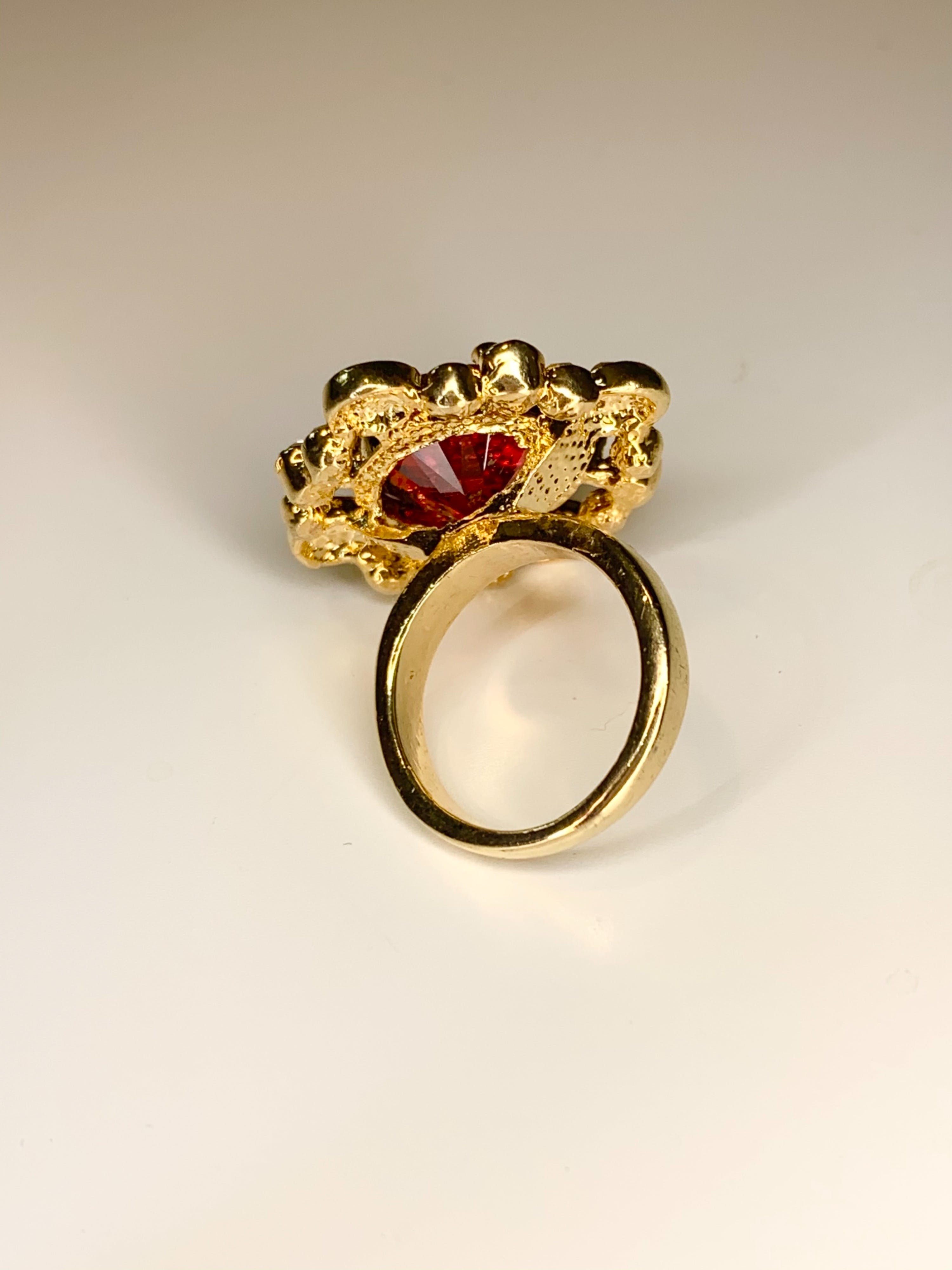 Vintage Gold Rhinestone Ring | Shop THRILLING