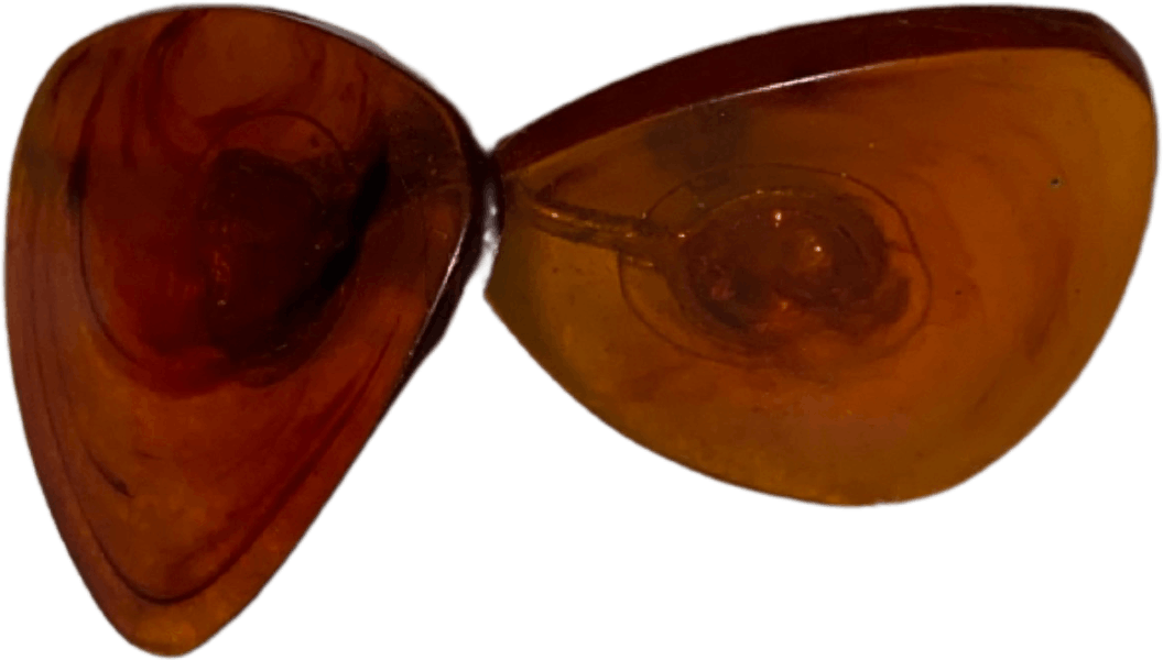 Vintage 70's Golden Brown See Through Clip On Earrings | Shop THRILLING