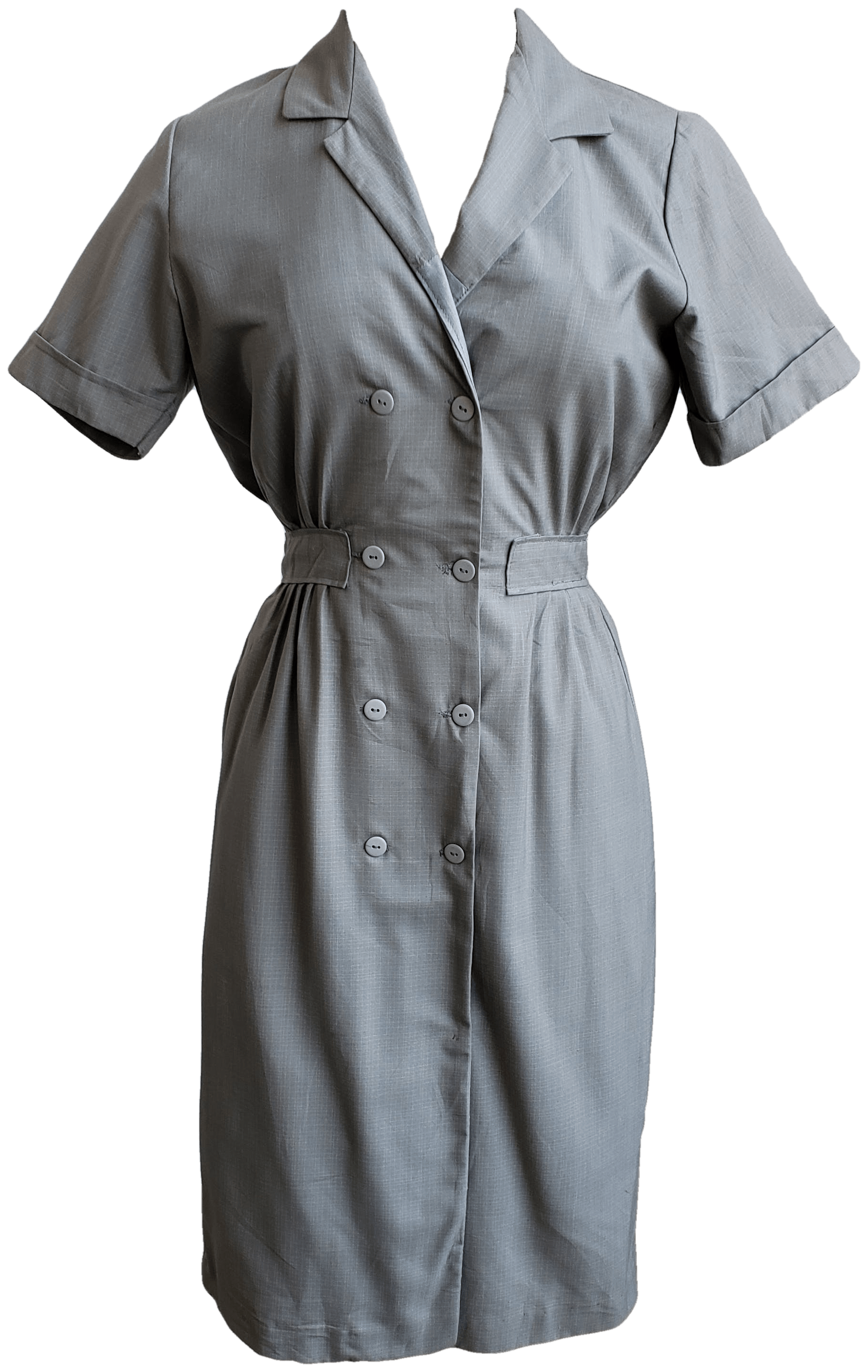 Vintage Gray Button Up Dress with Small Plaid | Shop THRILLING