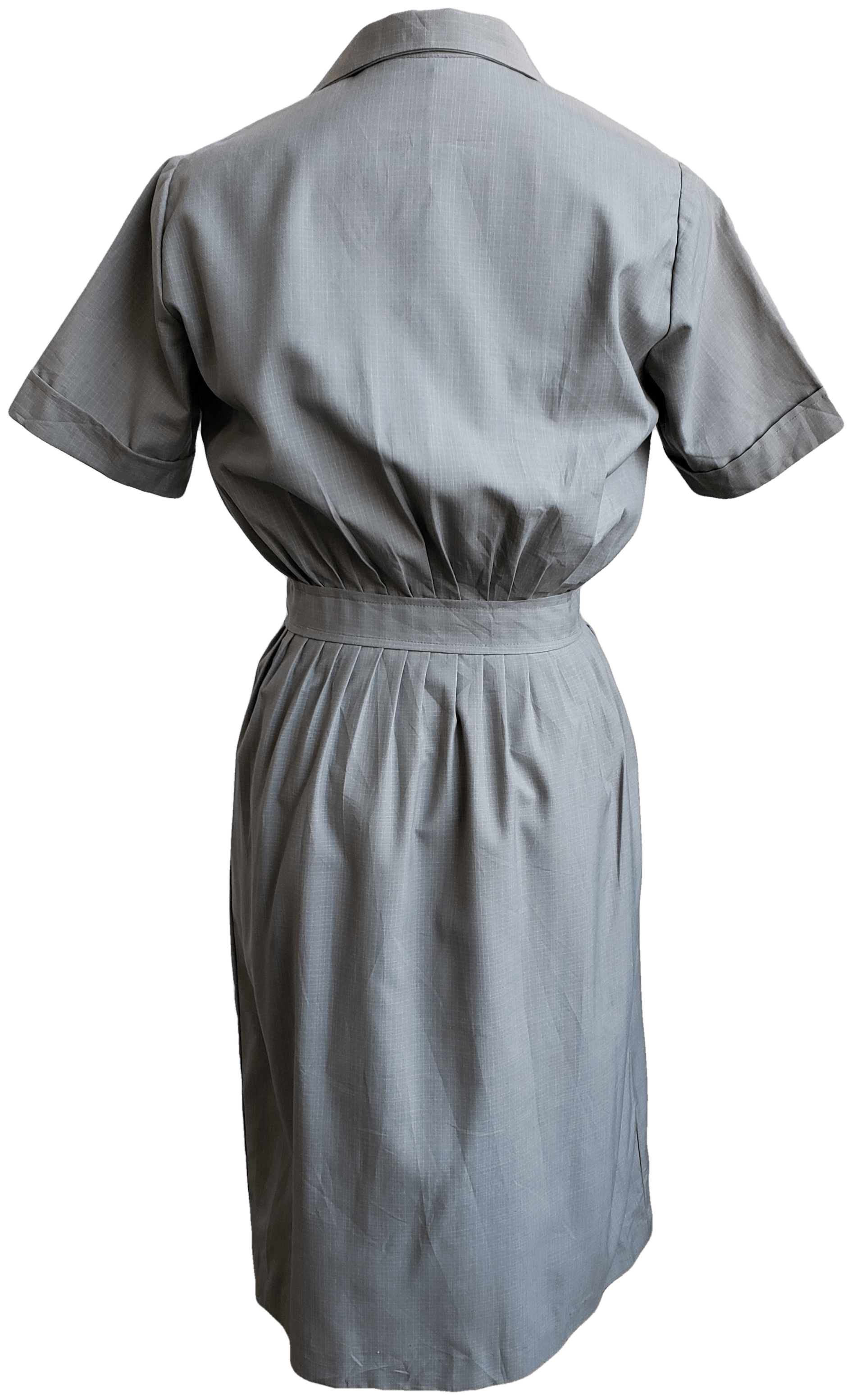 Vintage Gray Button Up Dress with Small Plaid | Shop THRILLING