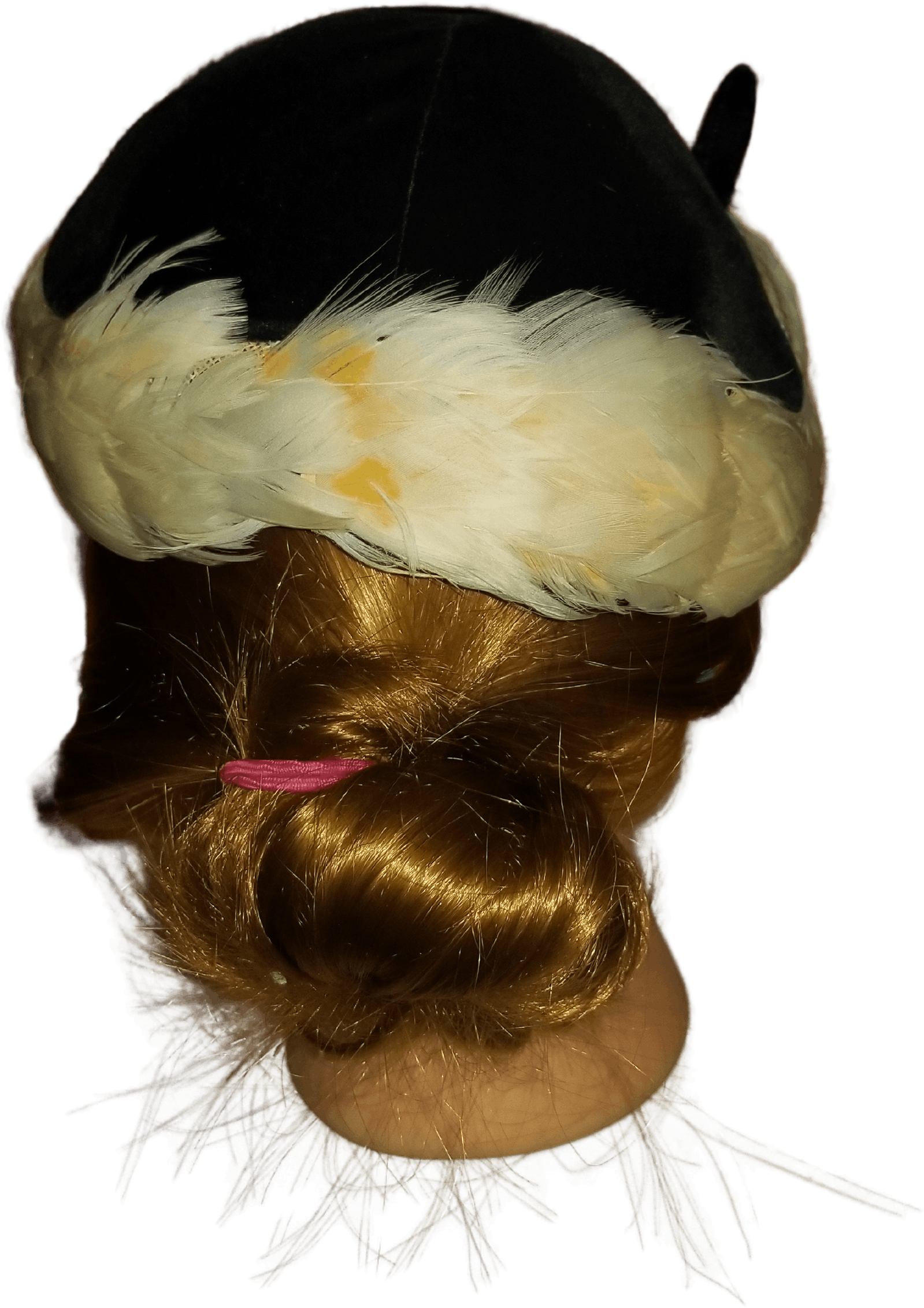 Vintage 50’s Black Velvet Calot Hat with Feather Details | Shop THRILLING