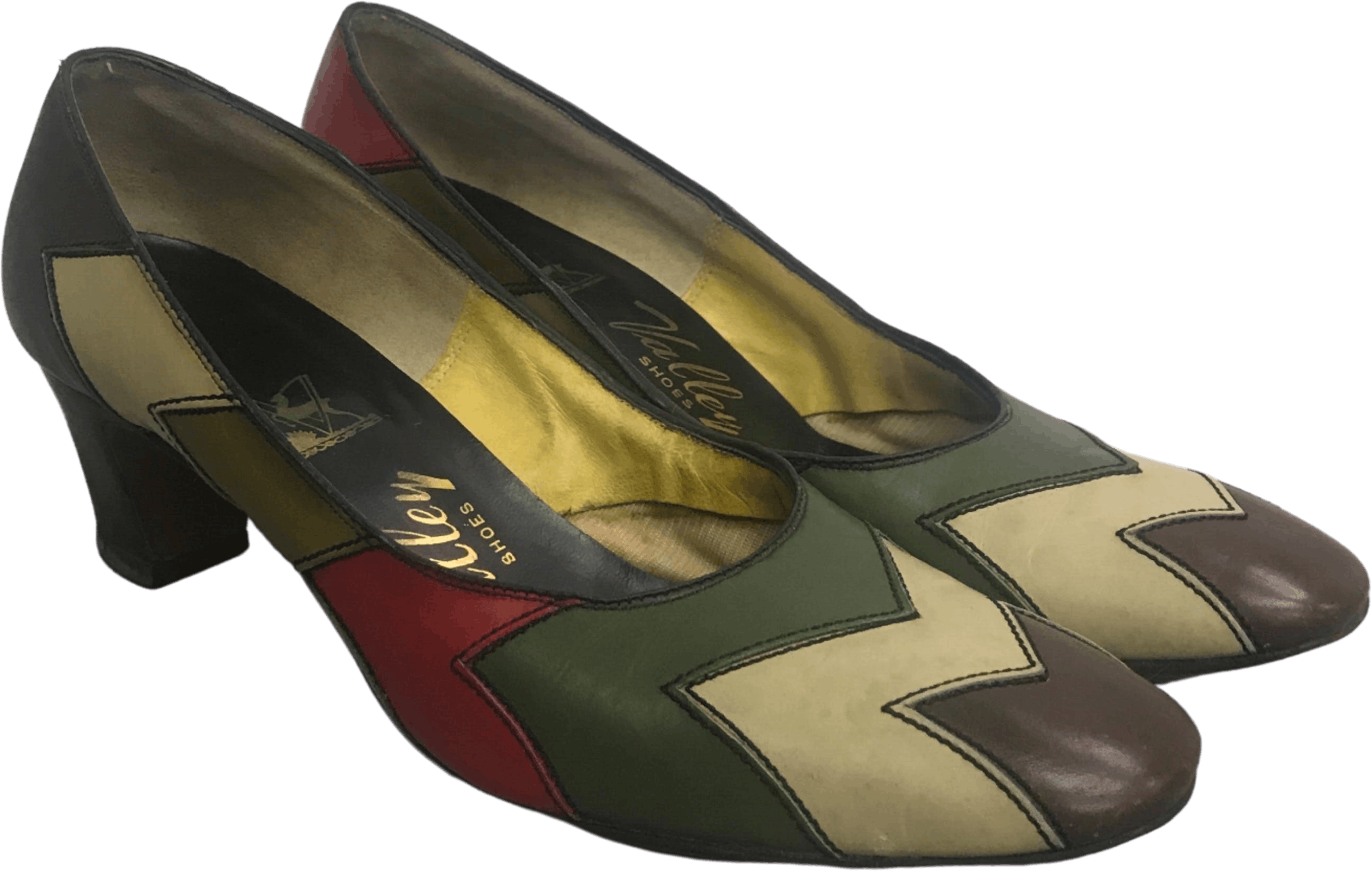 Vintage Multicolor Blocked Heels by Valley Shoes | Shop THRILLING