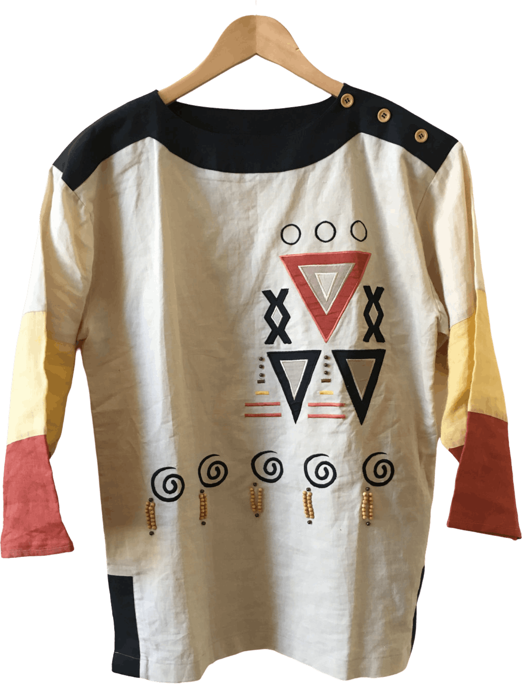 Vintage Native American Linen Tunic with Wooden Buttons by Premiere ...