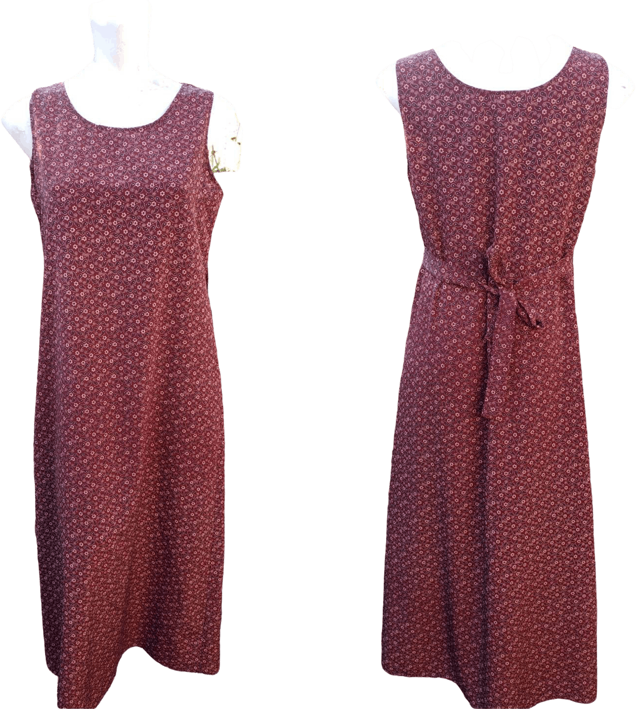 Vintage Rust Colored Bandana Print Shift Dress by Beracha Sportswear ...