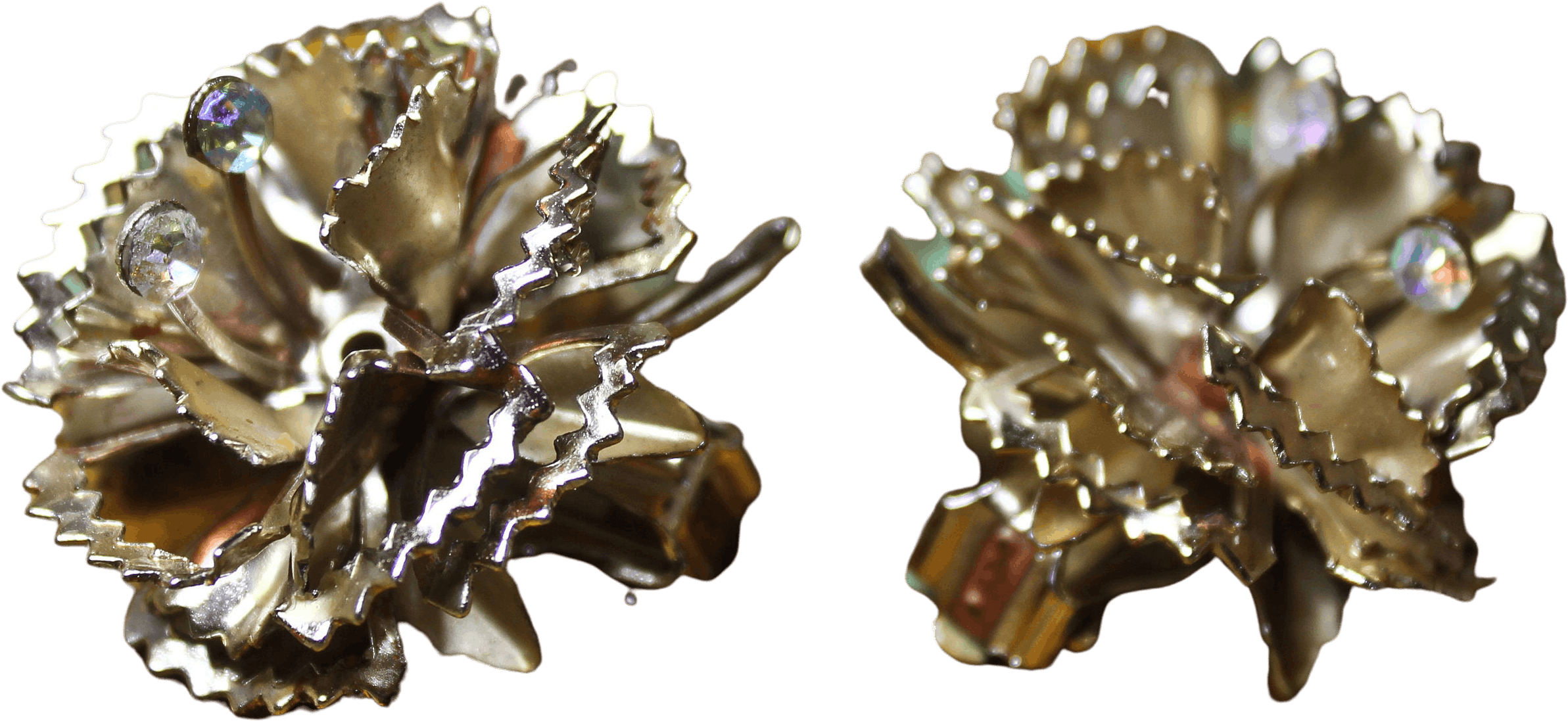 Vintage 50's Gold Tone Anatomical Rose Earrings by Pakula | Shop THRILLING