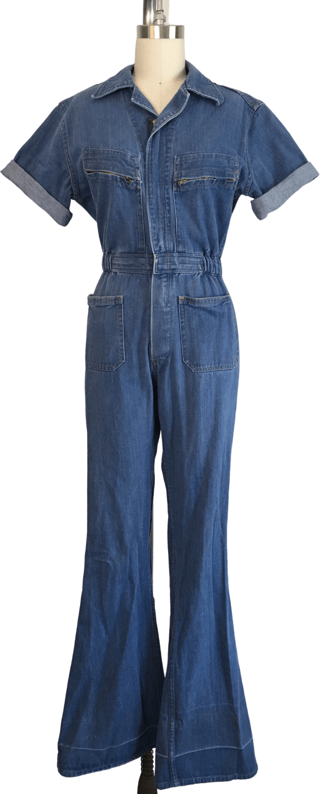 Vintage 70's Bell Bottom Denim Coveralls | Shop THRILLING