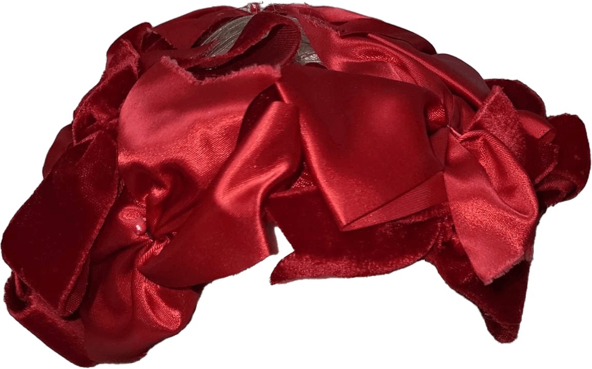 Vintage Ribbon Hat 50s Red Satin Velvet Ribbon | Shop THRILLING