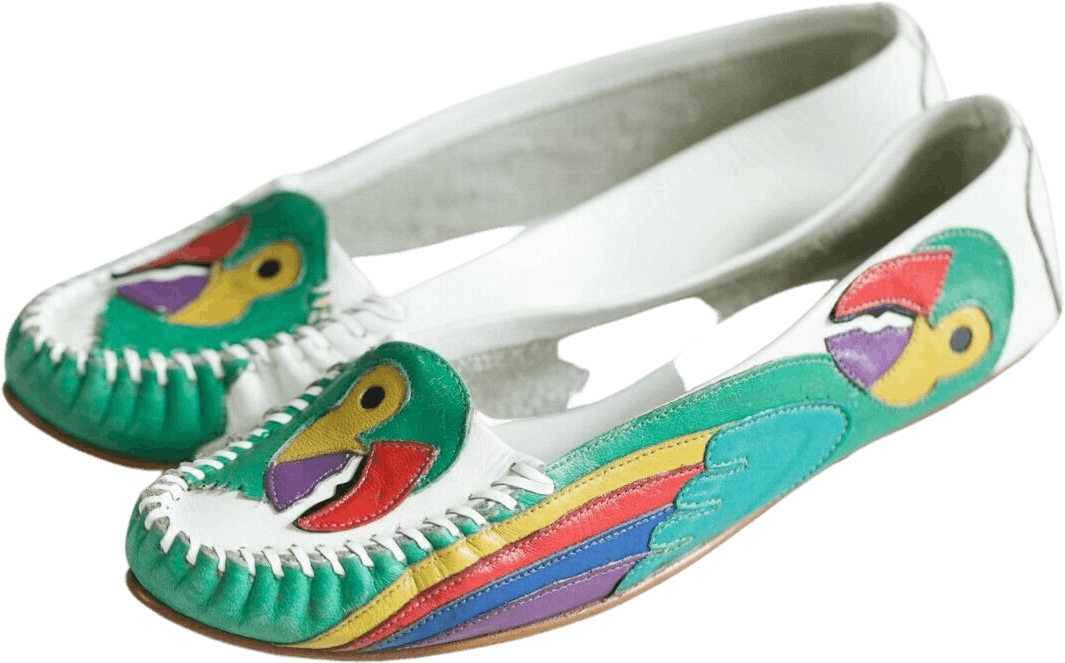 Vintage Parrot Motif Leather Loafers by Hocus Pocus | Shop THRILLING