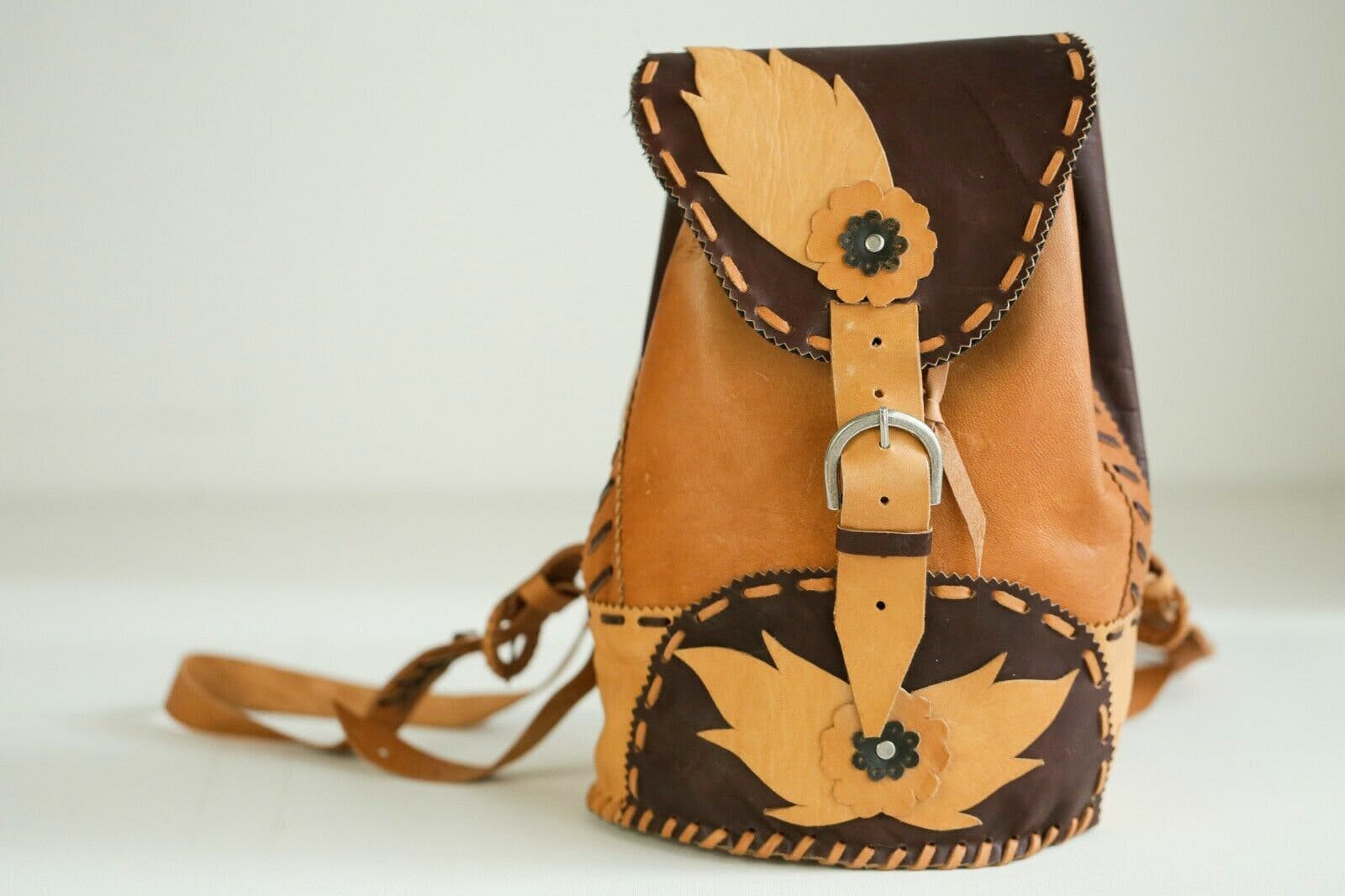 Vintage Small Leather Boho Backpack | Shop THRILLING