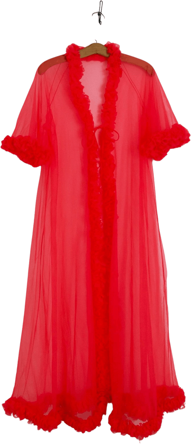 Vintage 60’s Hot Pink Sheer Ruffle Robe | Shop THRILLING
