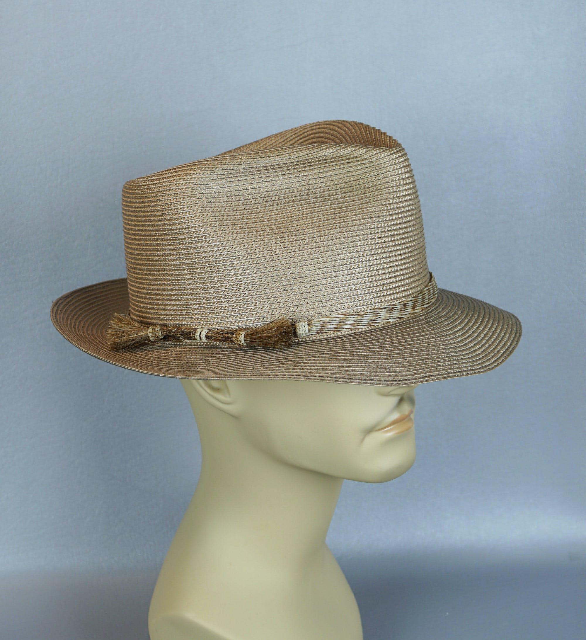 Vintage Taupe Colored Straw Fedora by Dobbs | Shop THRILLING